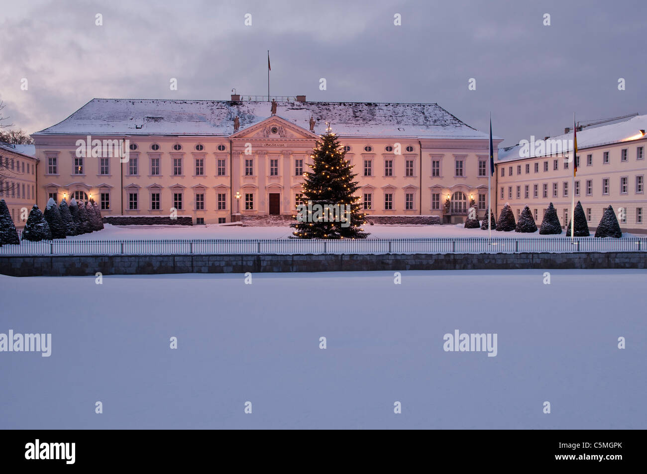 Bellevue Palace, residence of the German Federal President, with a ...