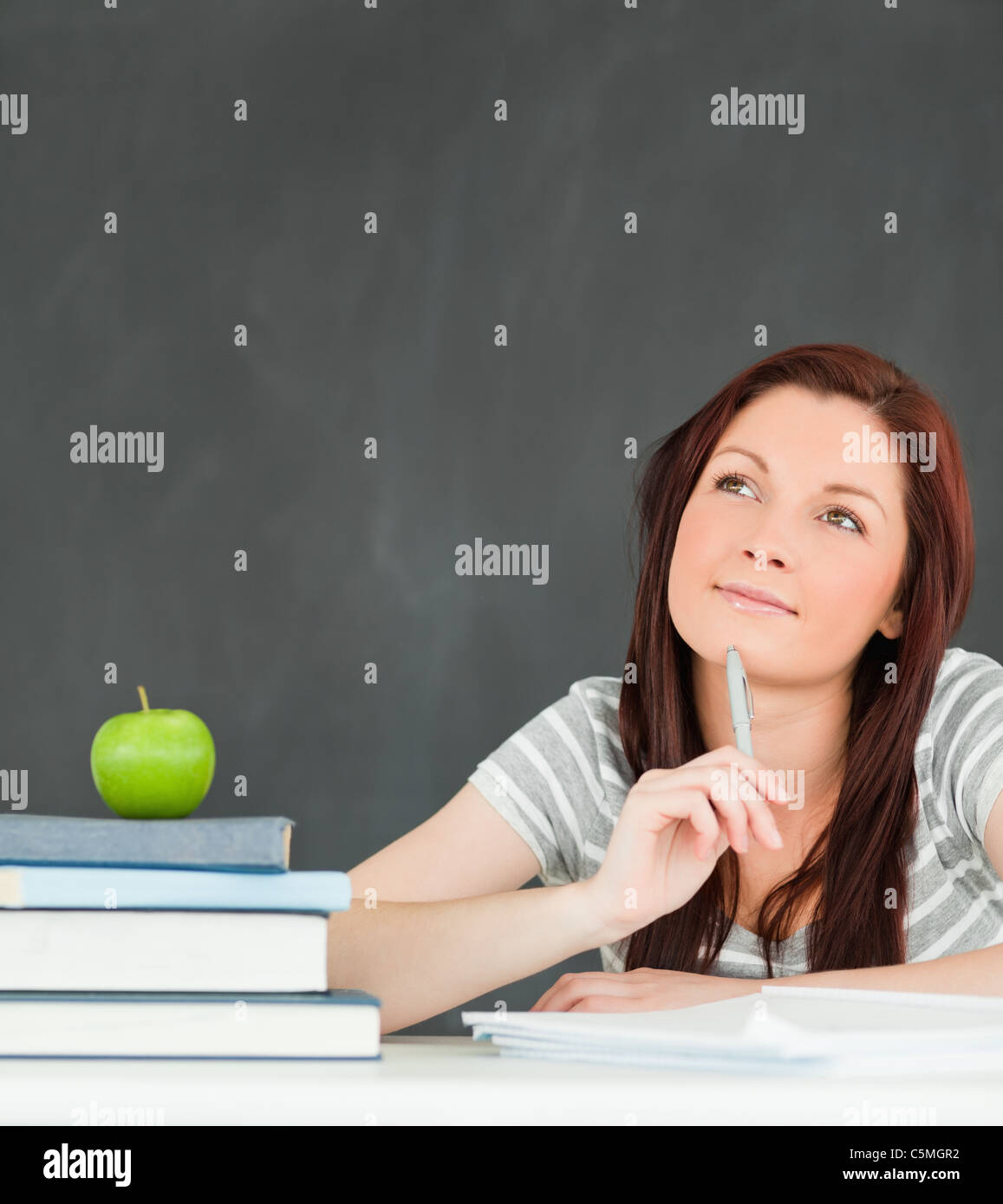 Beautiful portrait thoughtful little hi-res stock photography and ...