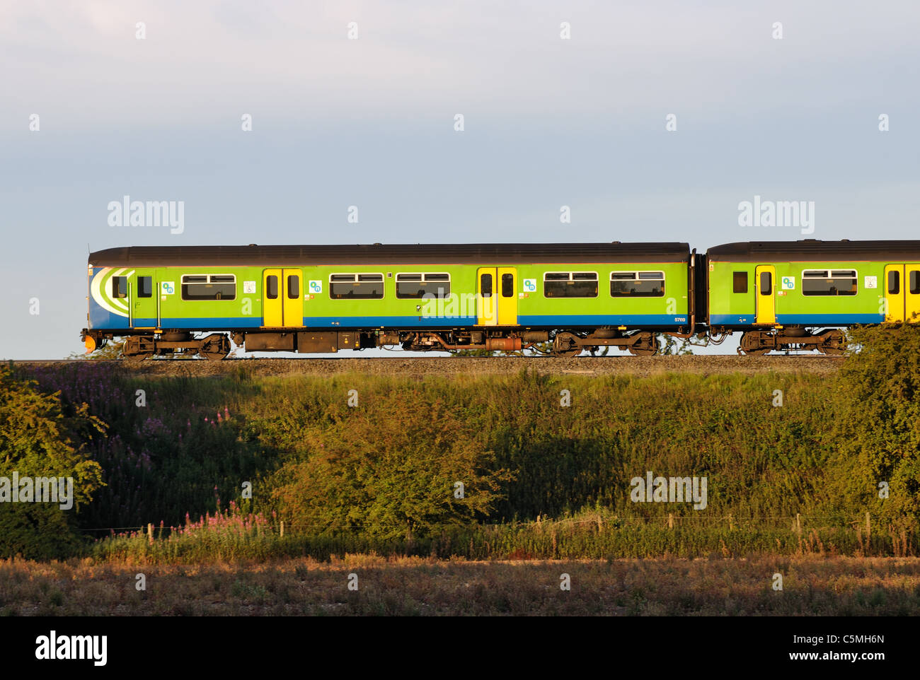 Network West Midlands diesel train side view Stock Photo - Alamy