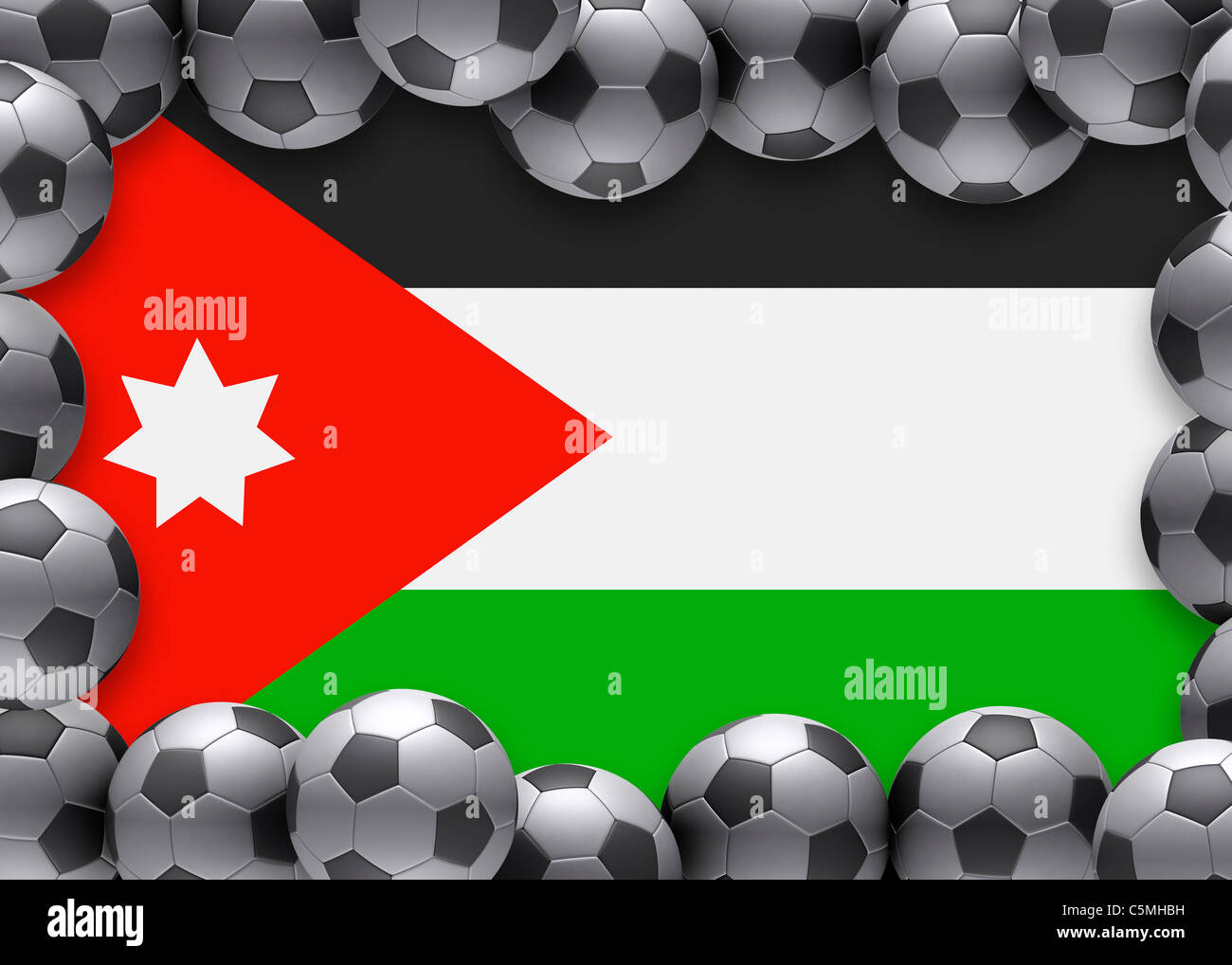 Flag of Jordan football soccer Stock Photo - Alamy