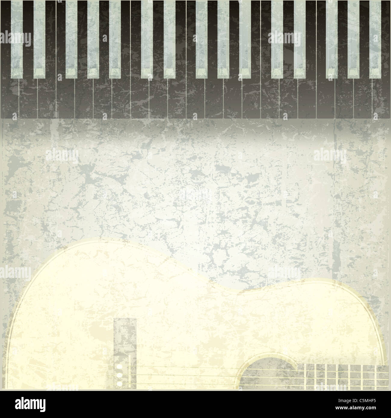 abstract grunge music background with black piano and guitar Stock ...