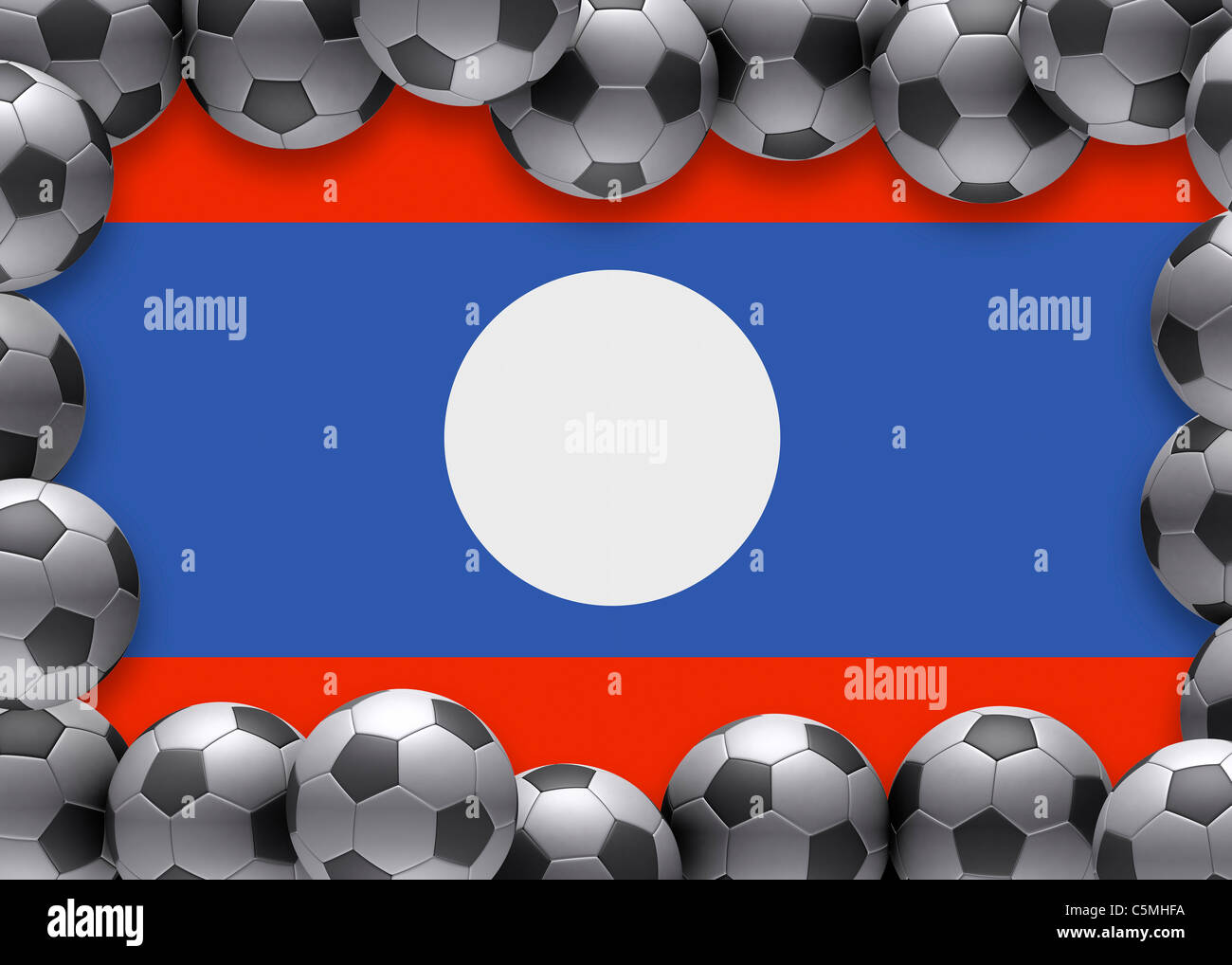 Flag of Laos football soccer Stock Photo - Alamy