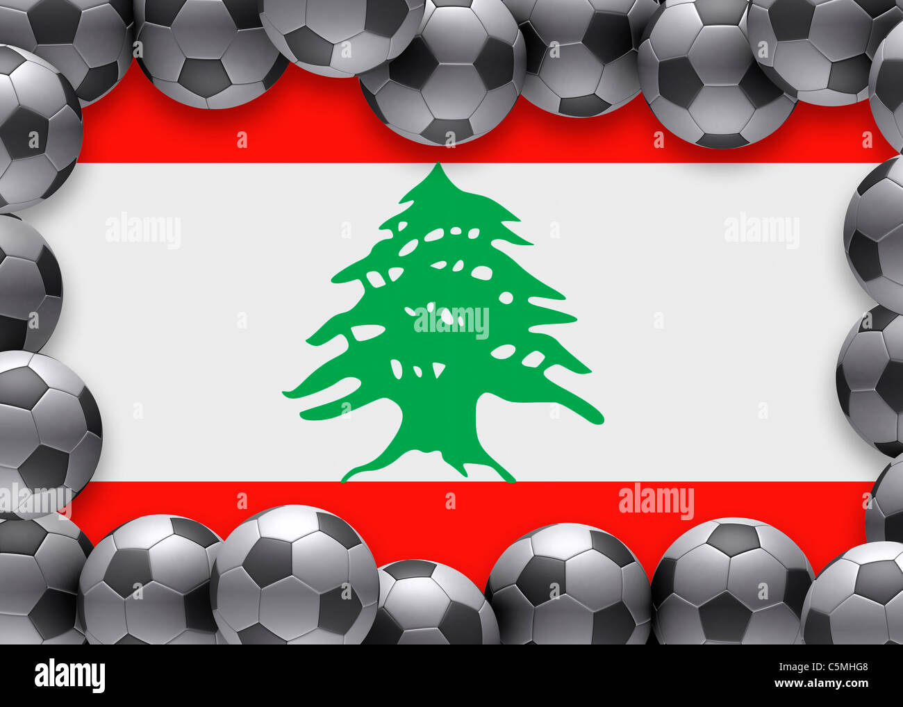 Flag of Lebanon football soccer Stock Photo - Alamy