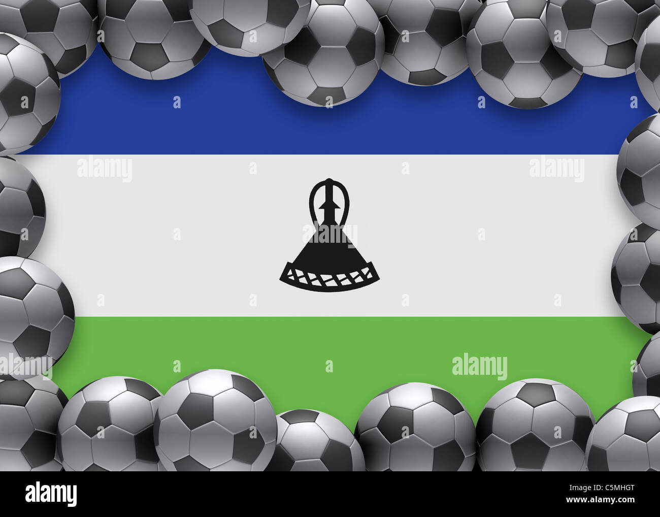 Flag of Lesotho football soccer Stock Photo - Alamy