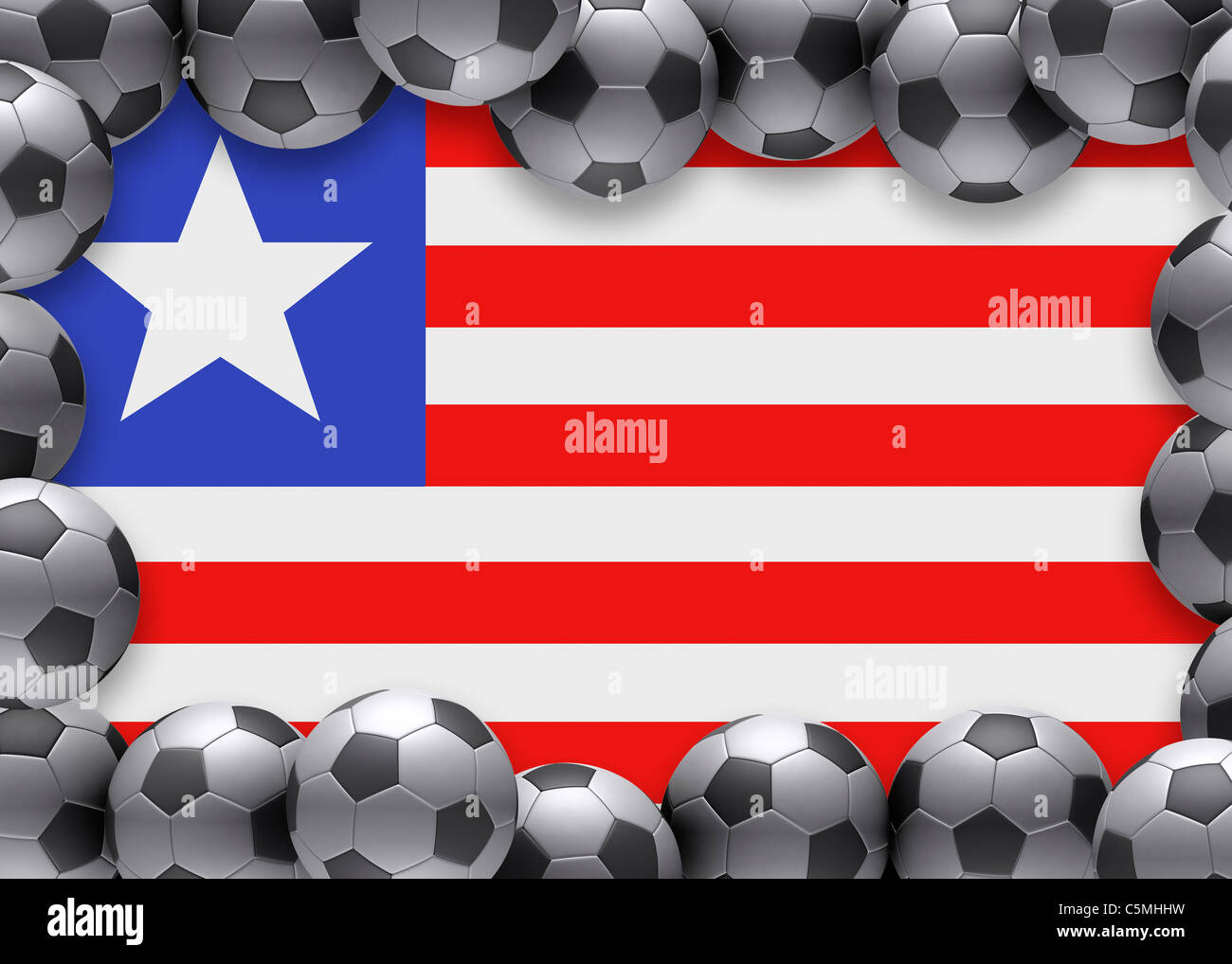 Flag of Liberia football soccer Stock Photo - Alamy