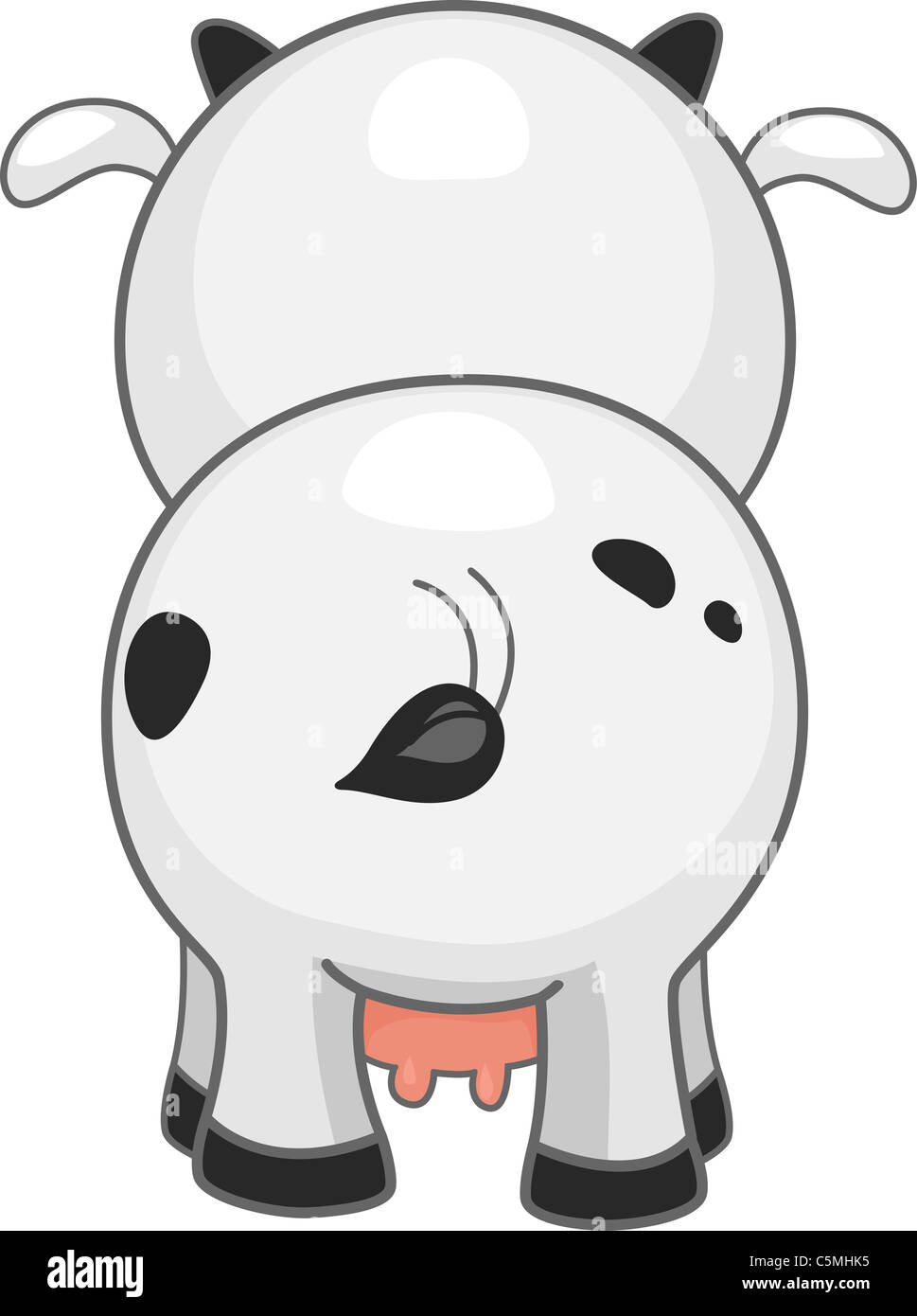 Illustration of a Cow with its Back Turned Stock Photo - Alamy