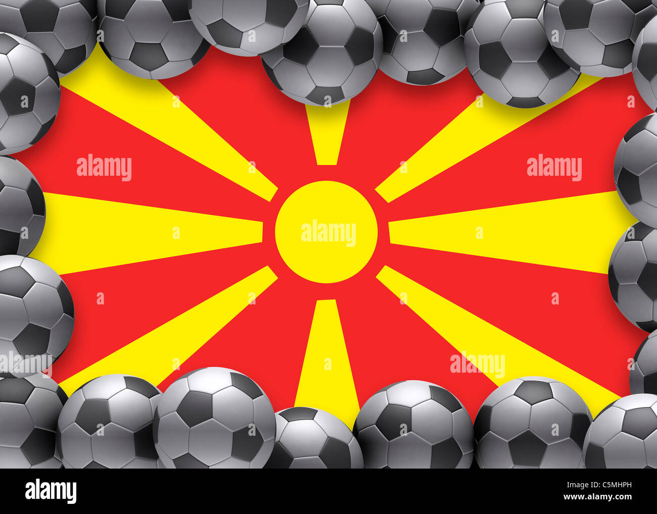 Flag of Macedonia football soccer Stock Photo - Alamy