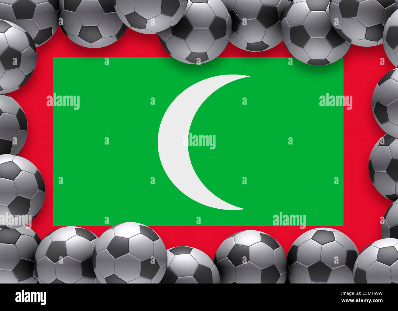 Flag of Maldives football soccer Stock Photo - Alamy