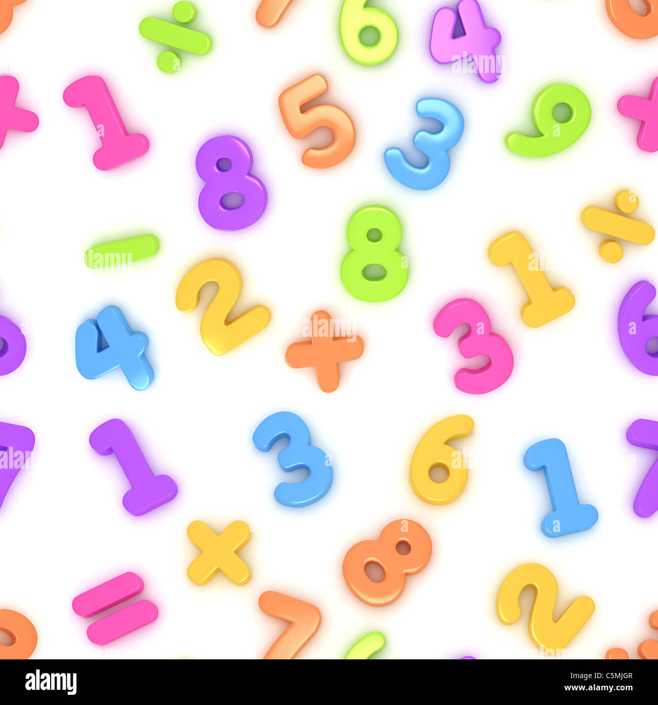 Seamless Background 3D Illustration of Assorted Numbers and ...