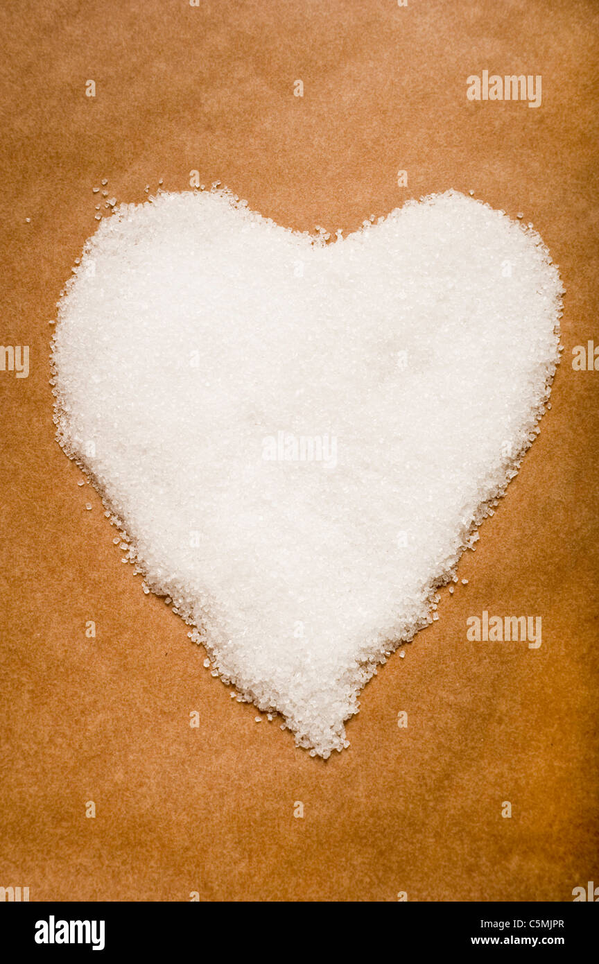 heart shape made with sugar, love concept Stock Photo - Alamy