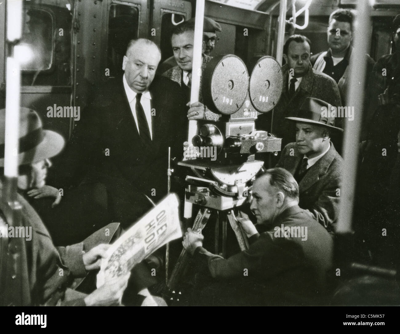 ALFRED HITCHCOCK (1899-1980) directing Henry Fonda in 'The Wrong Man ...
