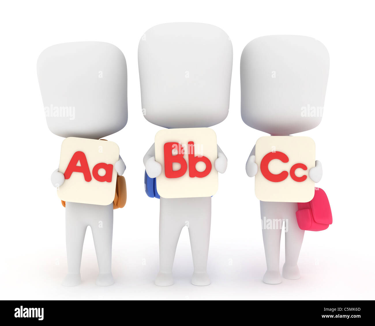 3D Illustration of Kids Holding Flashcards Stock Photo - Alamy