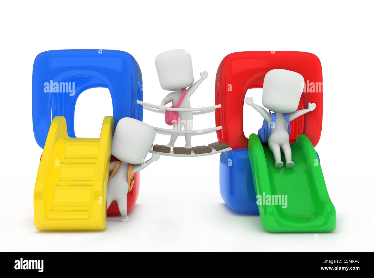 3D Illustration of Kids Playing in the Playground Stock Photo - Alamy