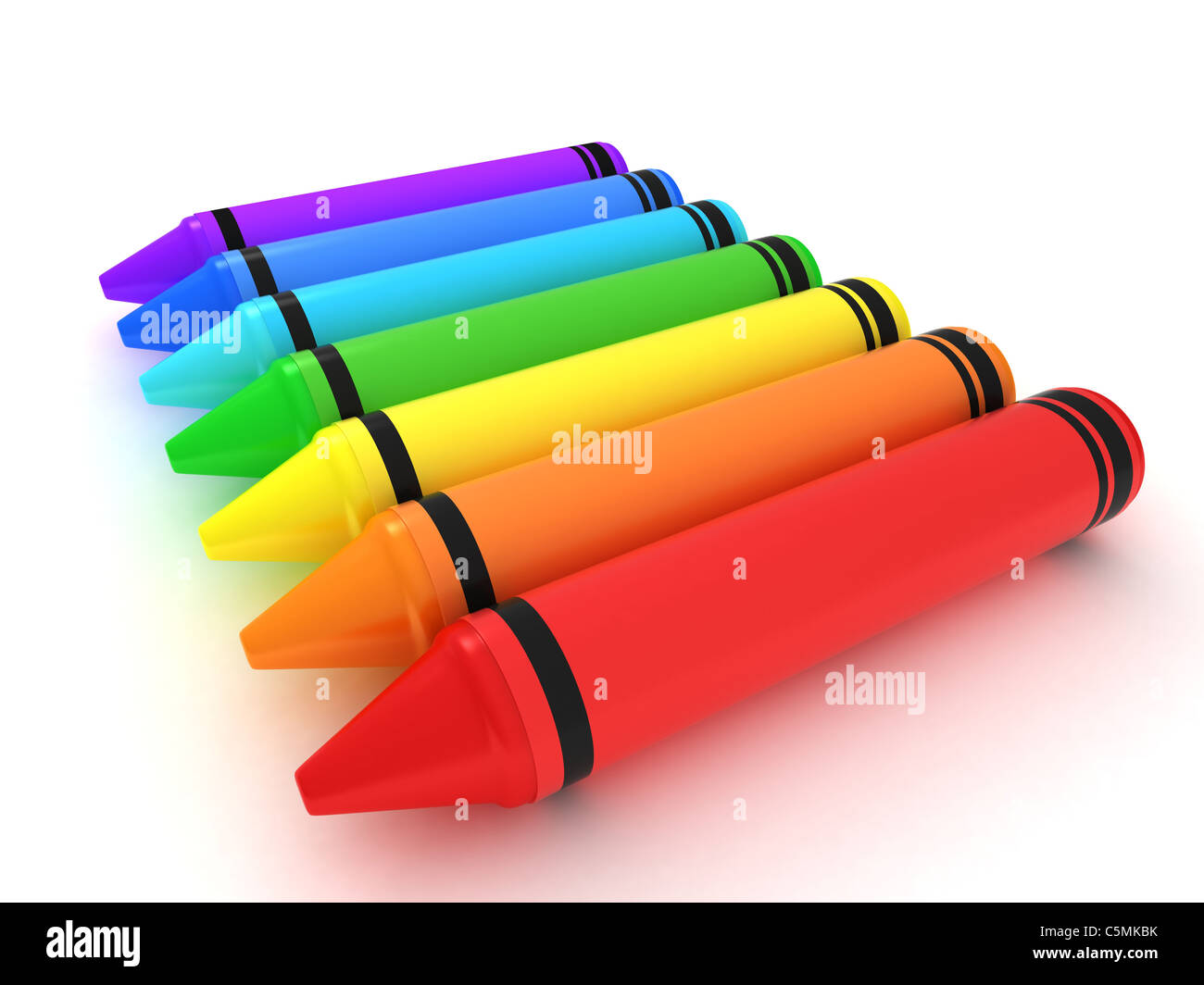 3D Illustration of Crayons against White Background Stock Photo - Alamy