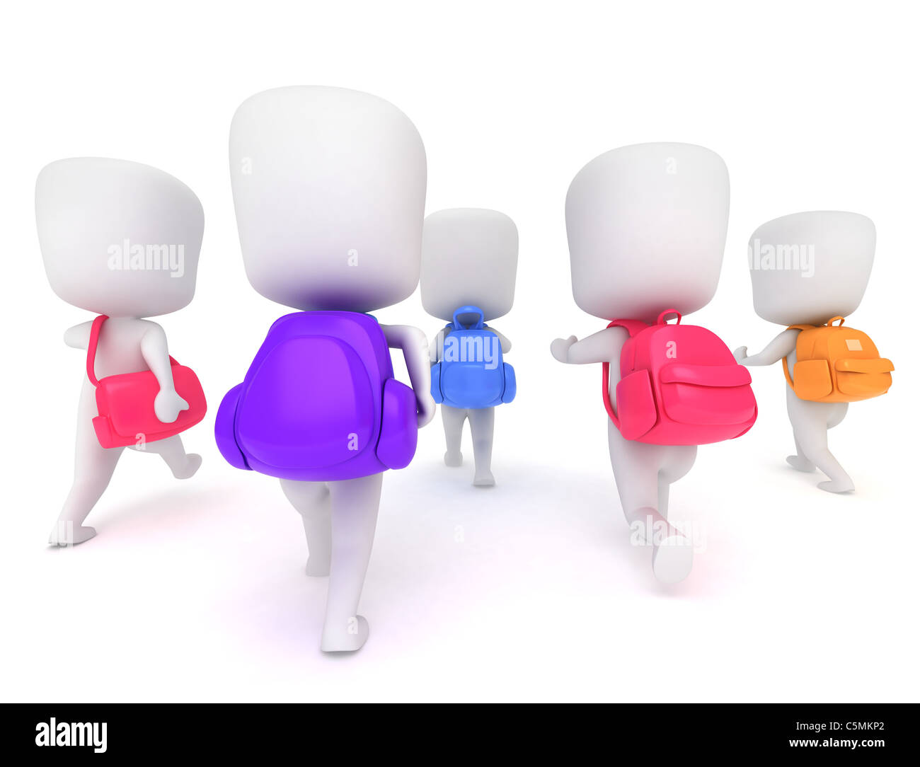 Back school cartoon kids walking hi-res stock photography and images ...