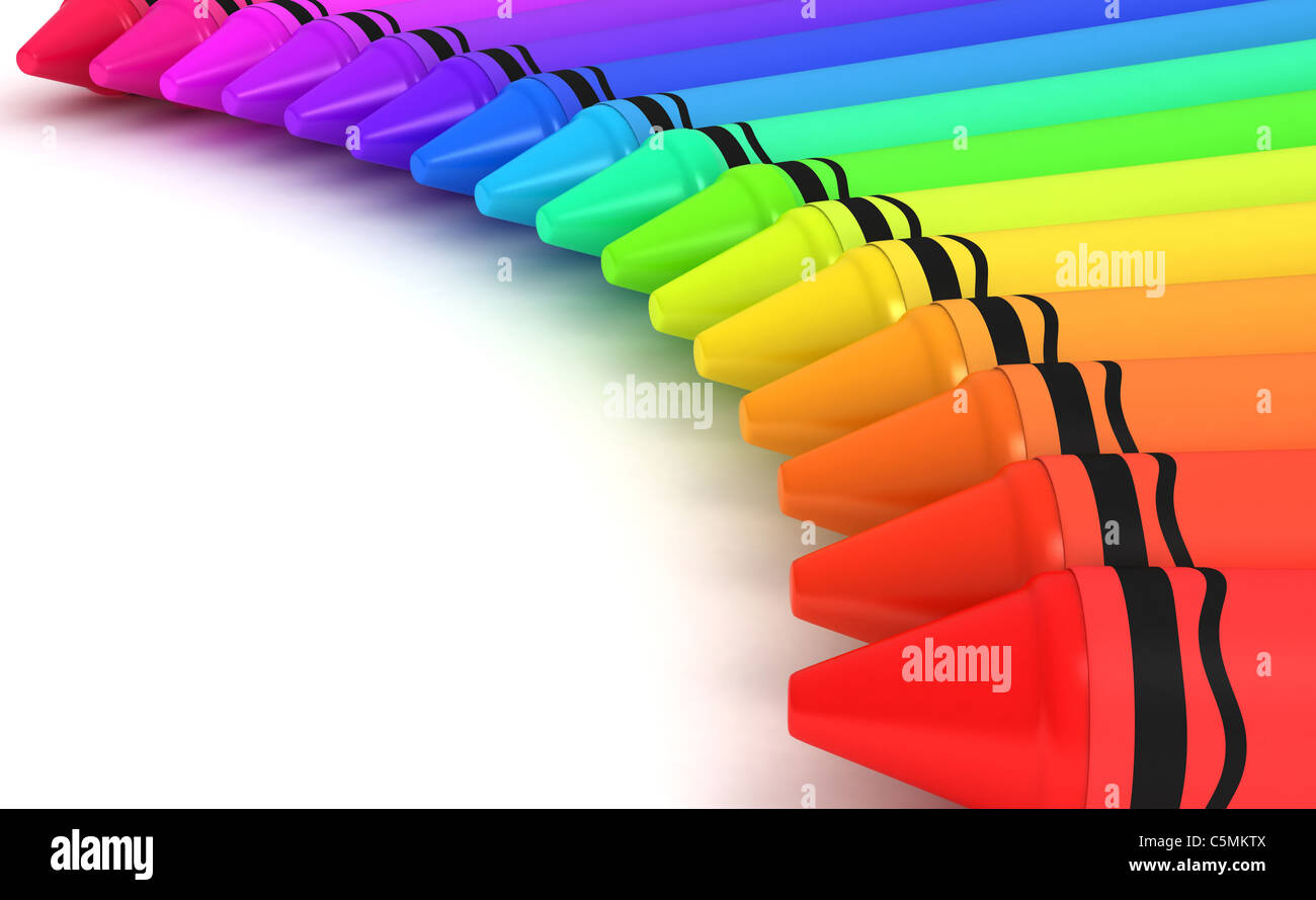 Illustration of Crayons of Different Colors Stock Photo - Alamy