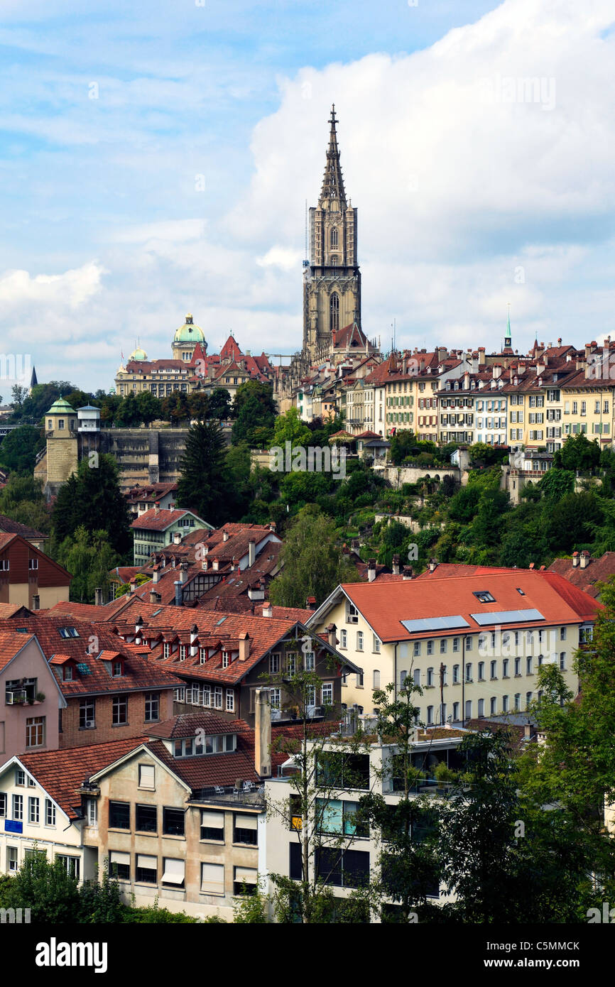 Bern, the capital of Switzerland. Panorama with cathedral Stock Photo ...