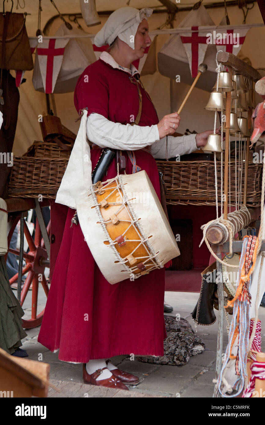 Medieval music wagon, Chesterfield Medieval Market, Derbyshire, England ...
