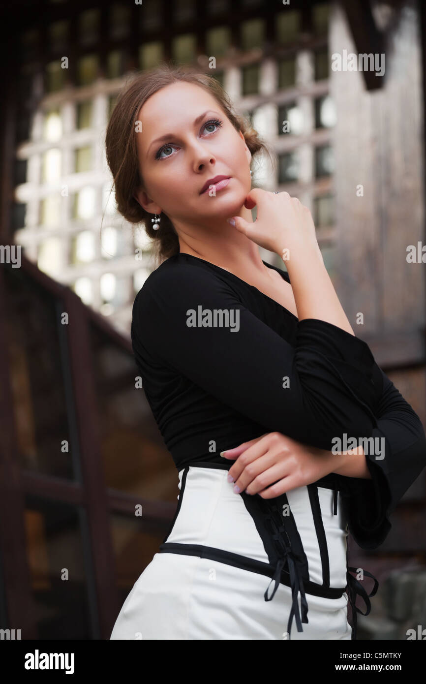 Beautiful woman thinking Stock Photo - Alamy