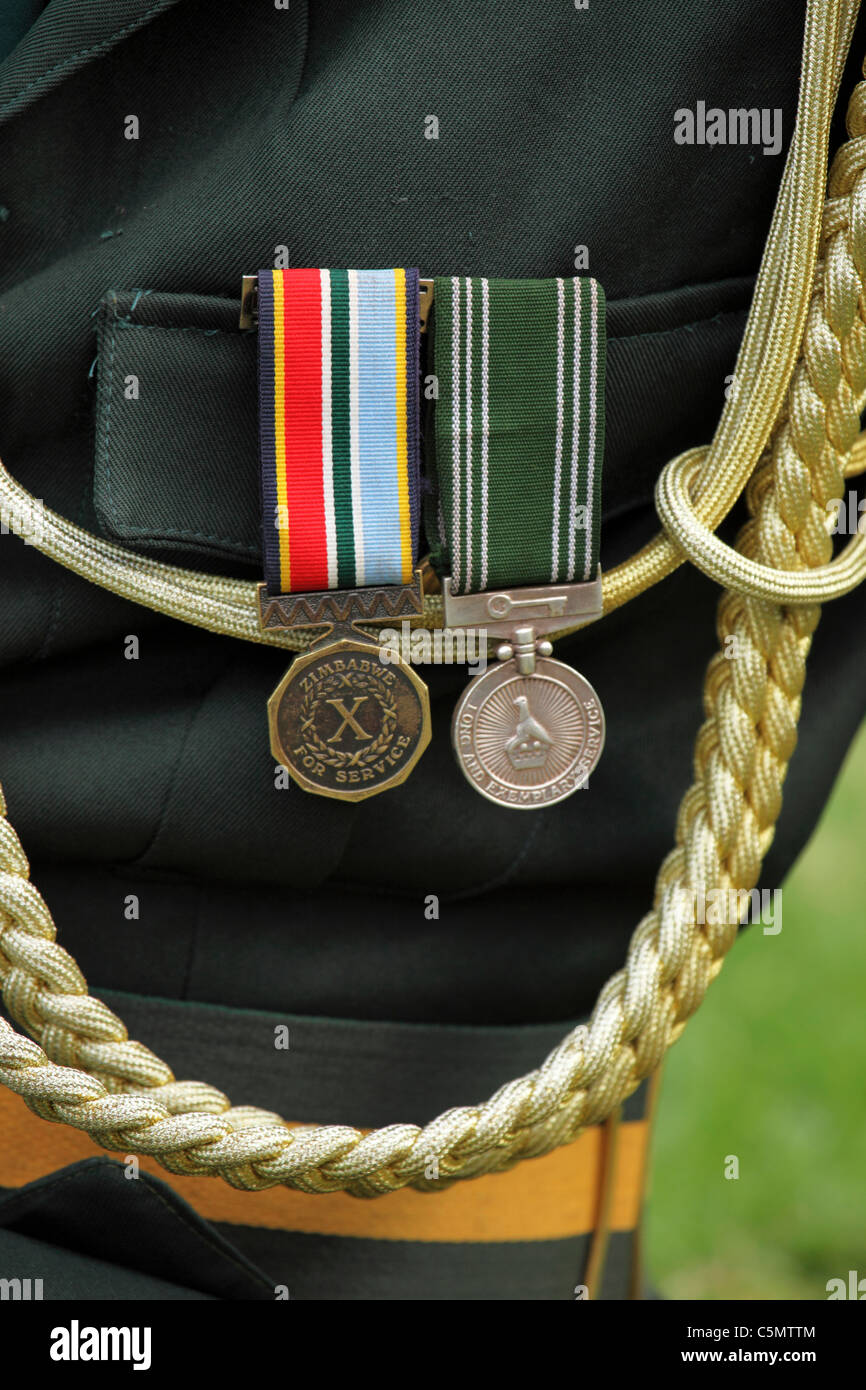 Medals on a police uniform in Zimbabwe Stock Photo - Alamy