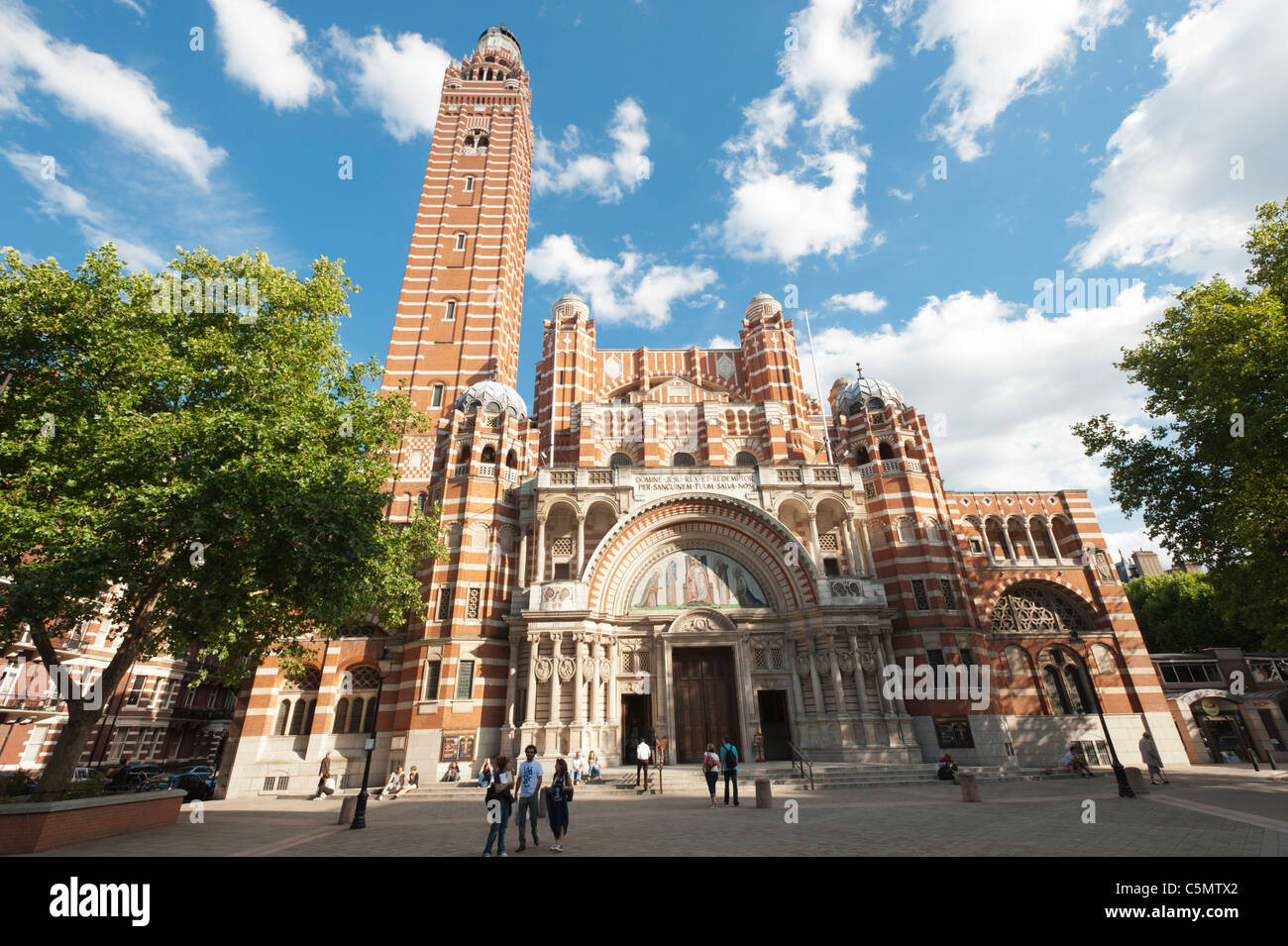 The front facade of the Catholic Westminster Cathedral in London ...
