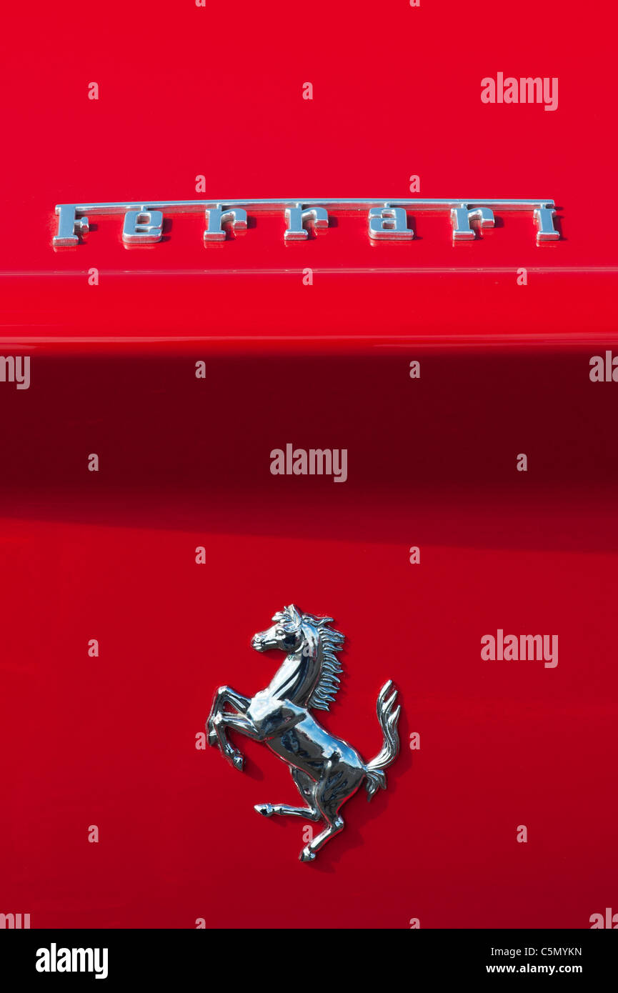 Ferrari name badge and horse logo Stock Photo - Alamy