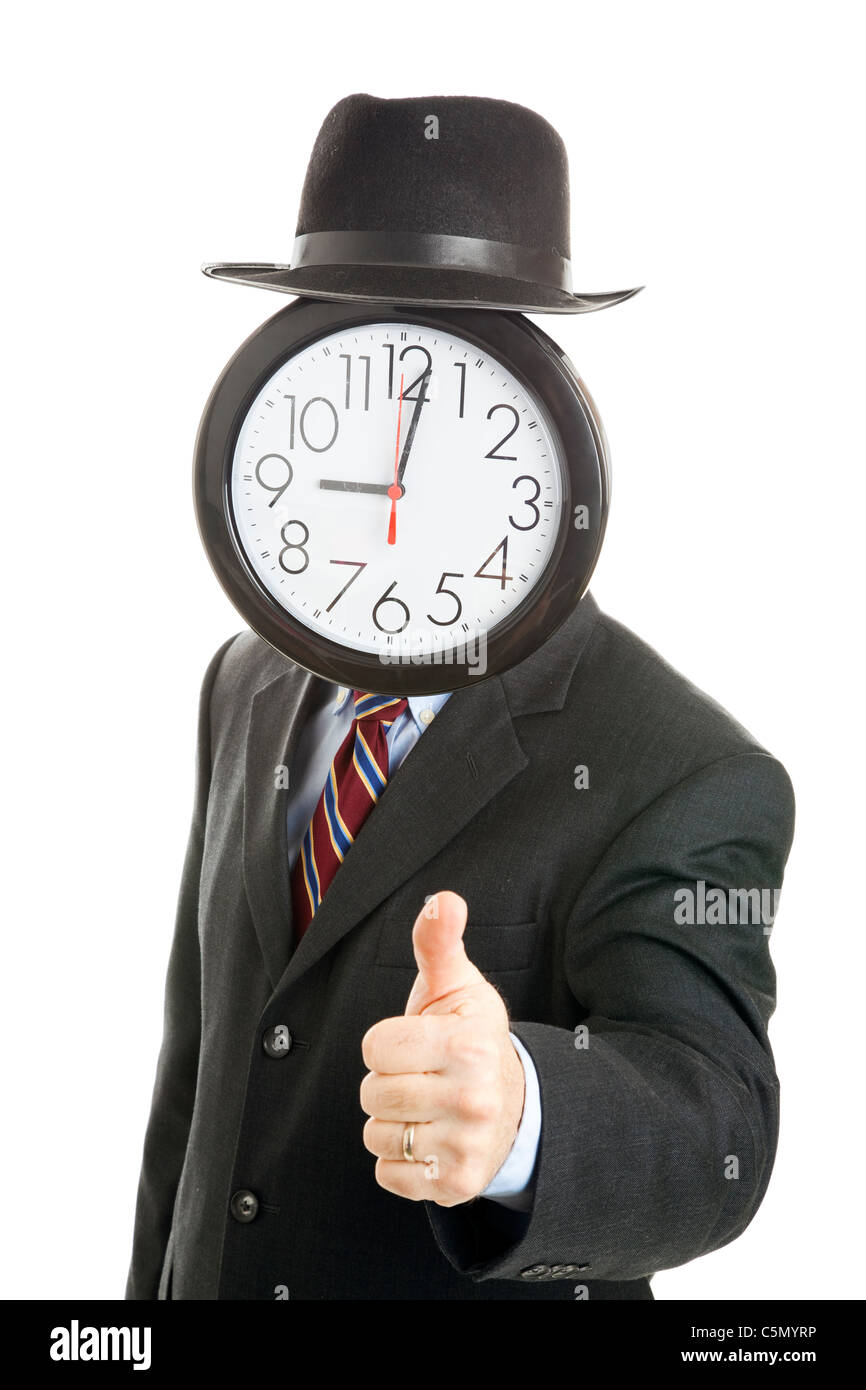 Anonymous businessman giving a thumbs up sign. Isolated on white Stock ...