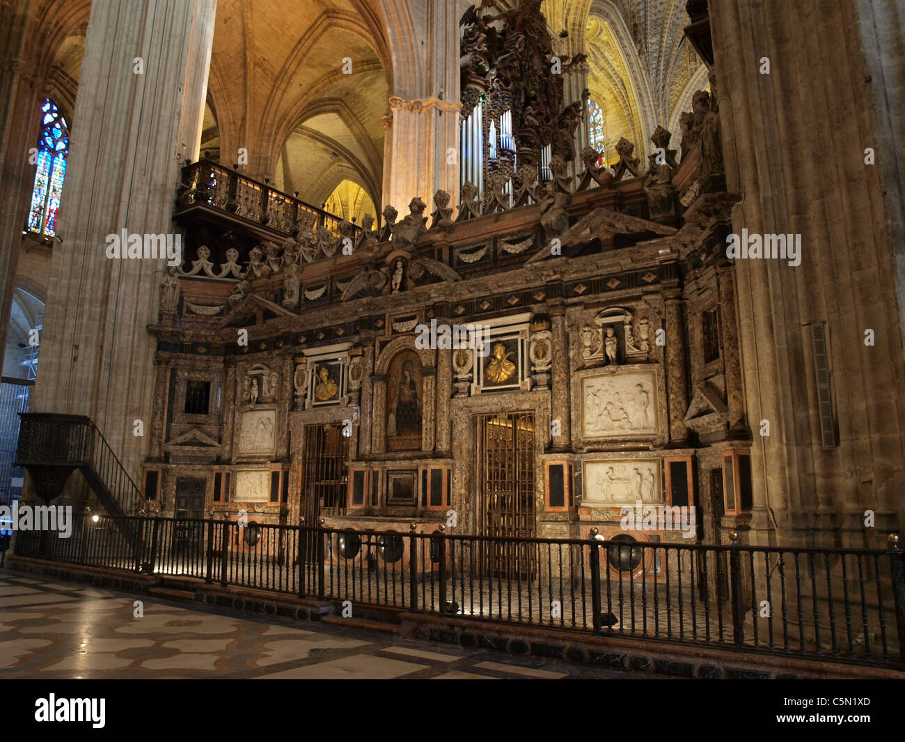 Inside the Seville cathedral, Spain Stock Photo - Alamy