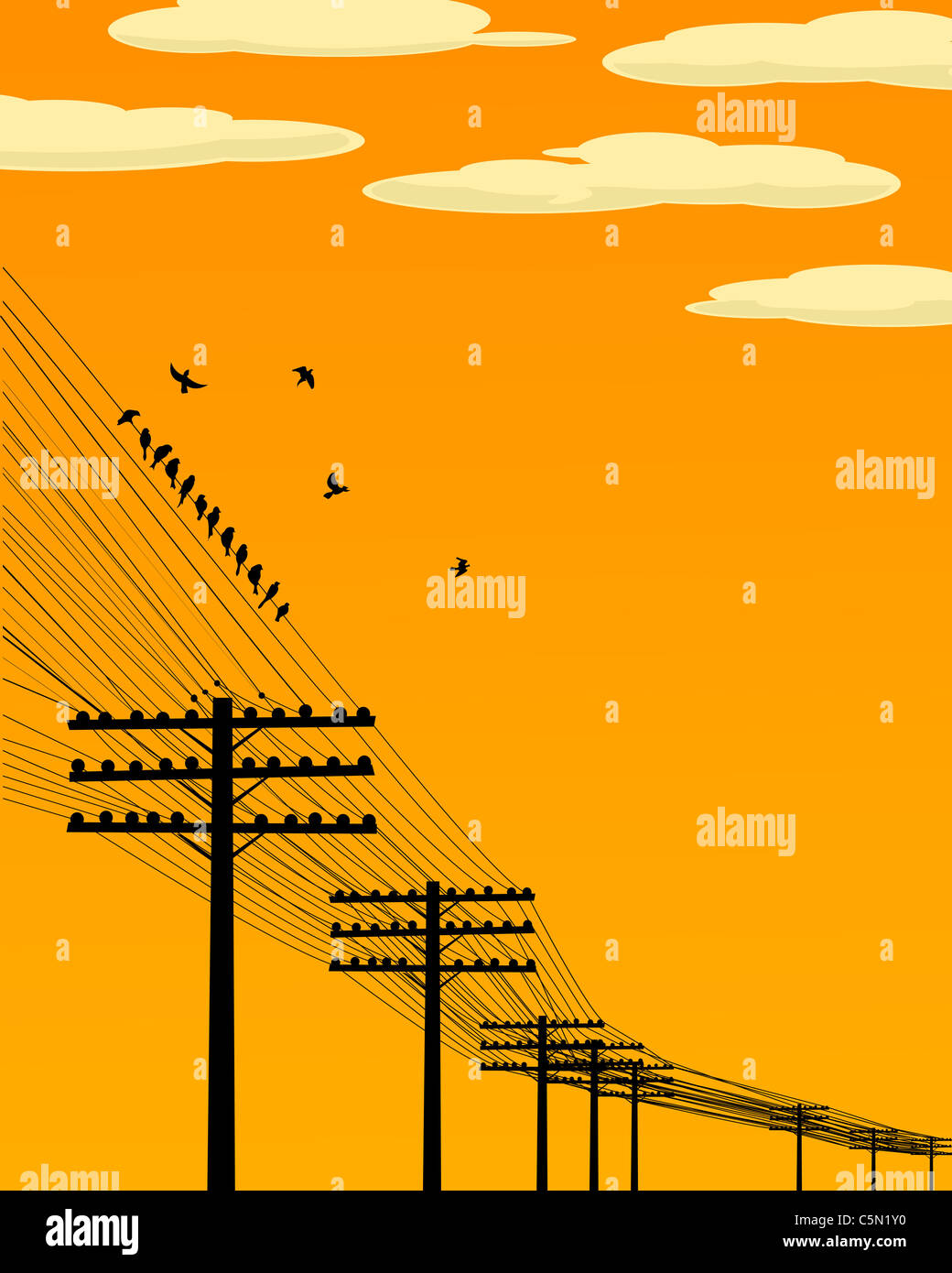 Telegraph poles background hi-res stock photography and images - Alamy