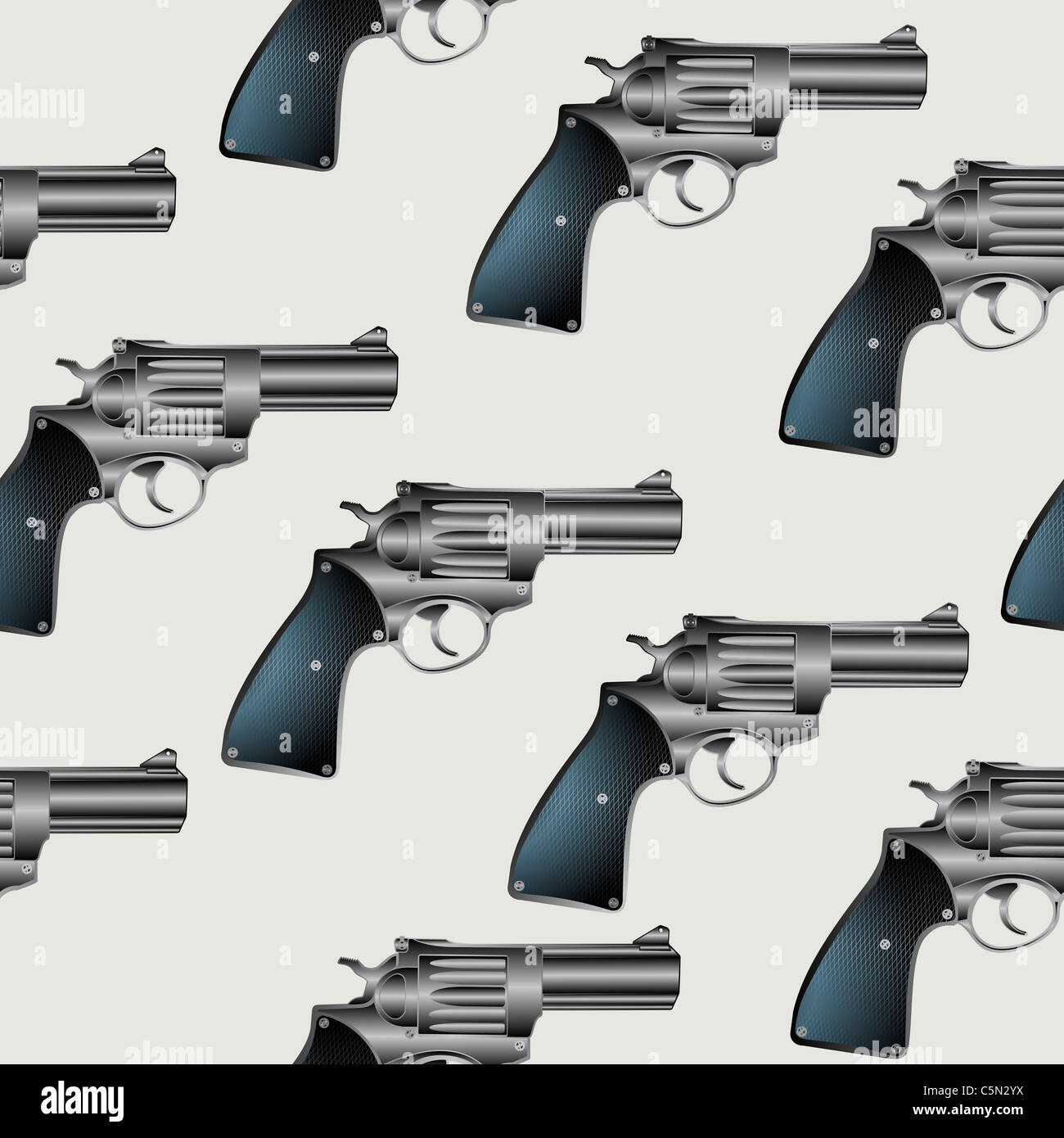 Seamless background pattern with hand gun, revolver Stock Photo - Alamy