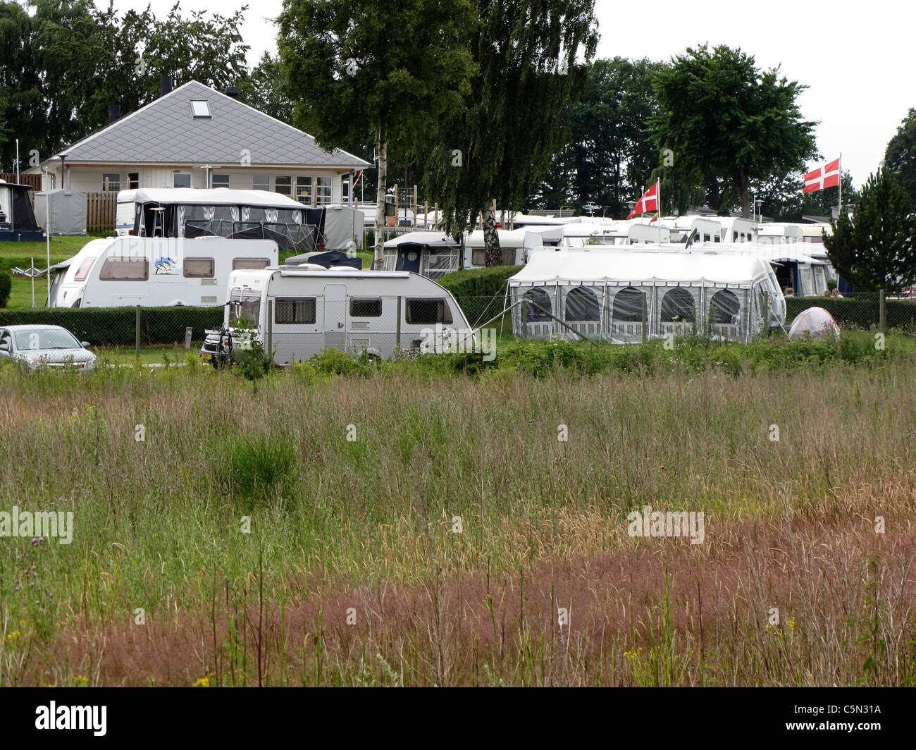 Danish campsite, Krusa, Jutland, Denmark Stock Photo - Alamy
