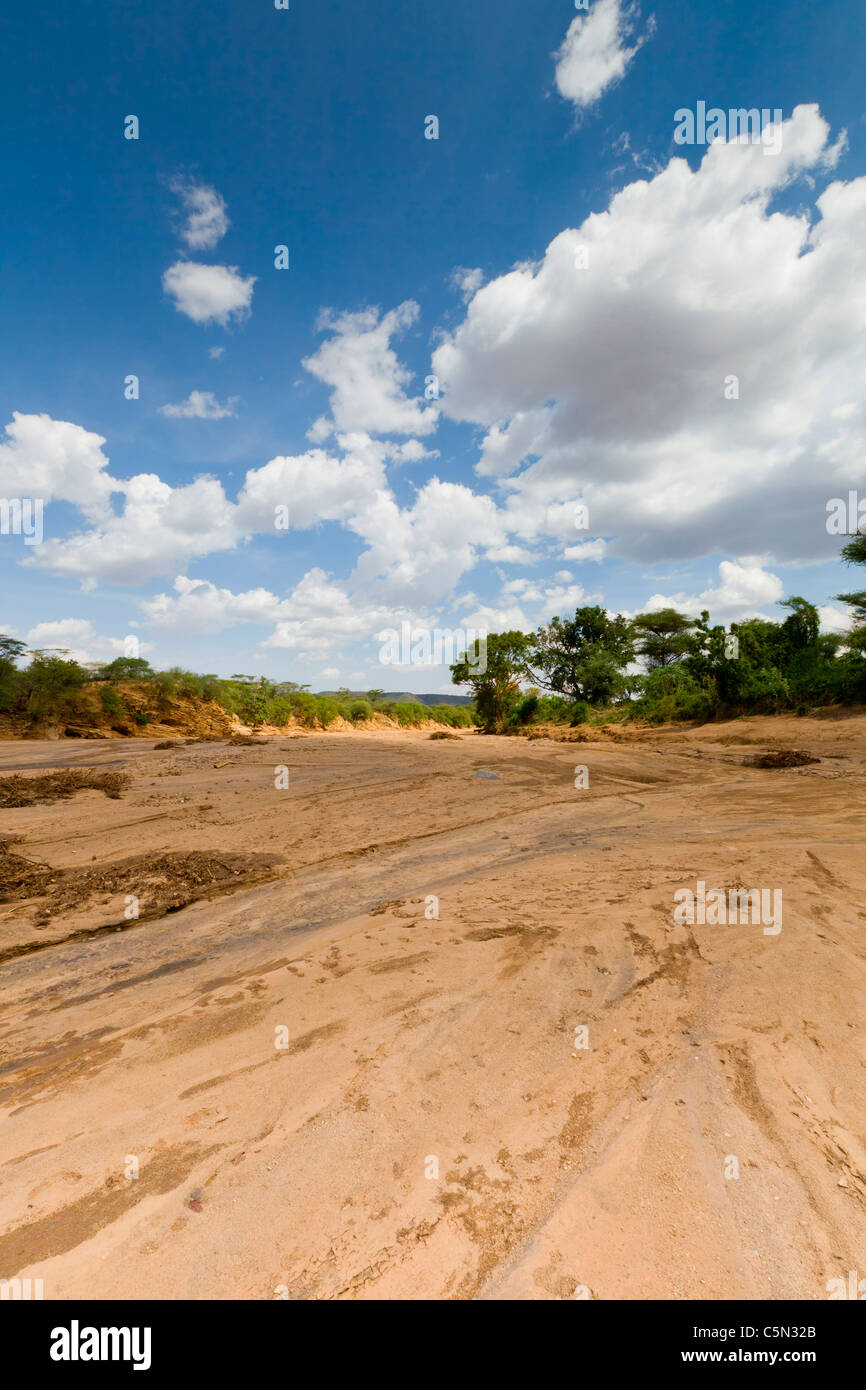 A dried- up riverbed near Tumi in the Lower Omo Valley, Southern ...