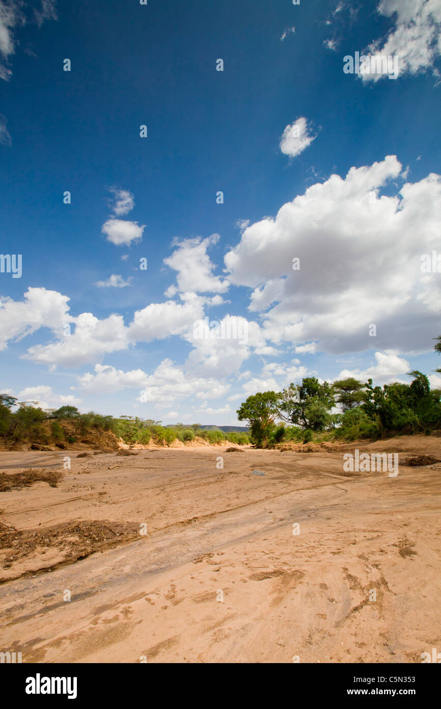 A dried- up riverbed near Tumi in the Lower Omo Valley, Southern ...