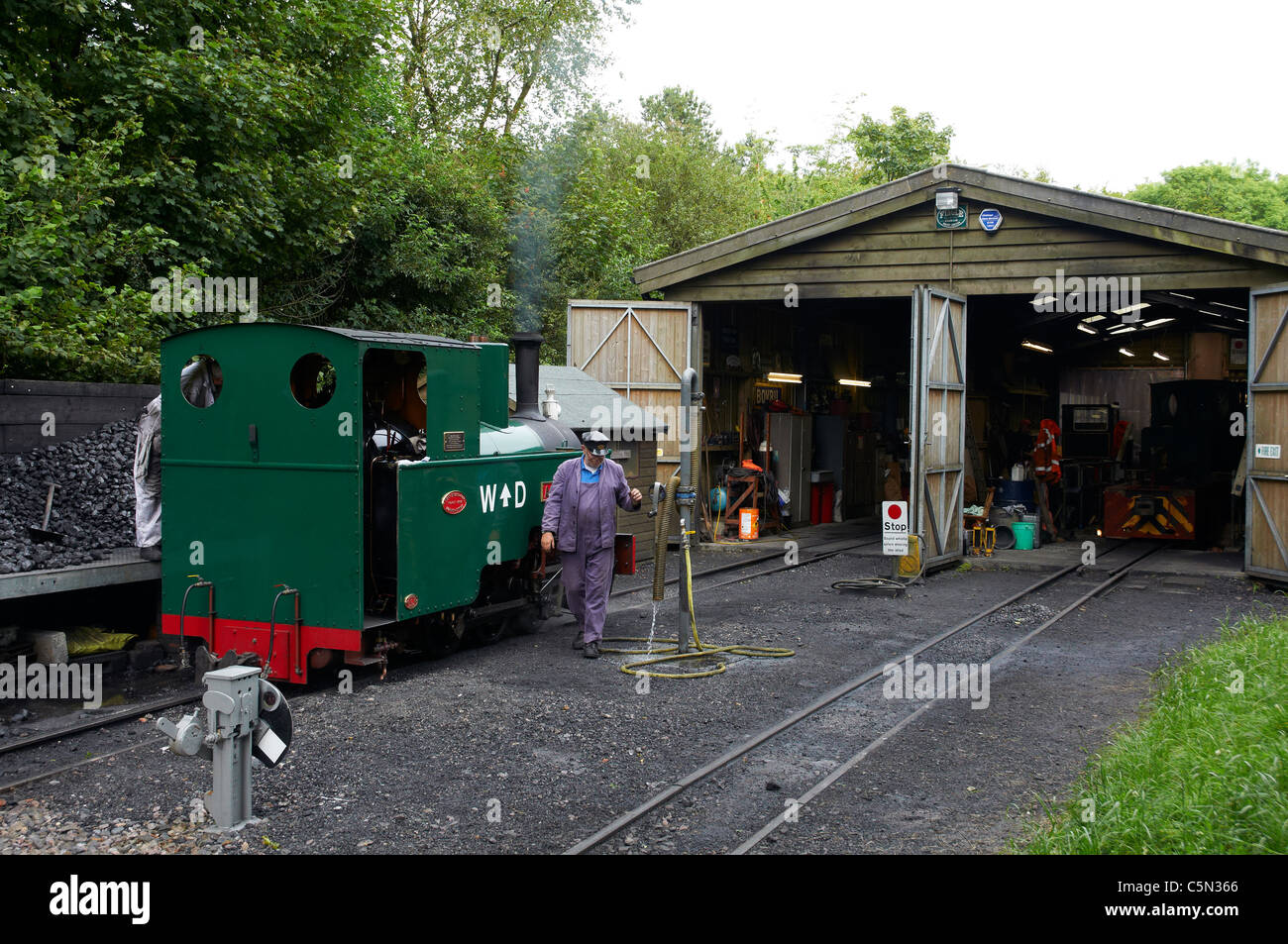 Woody Bay station on the Lynton and Barnstaple Railway. A short section ...