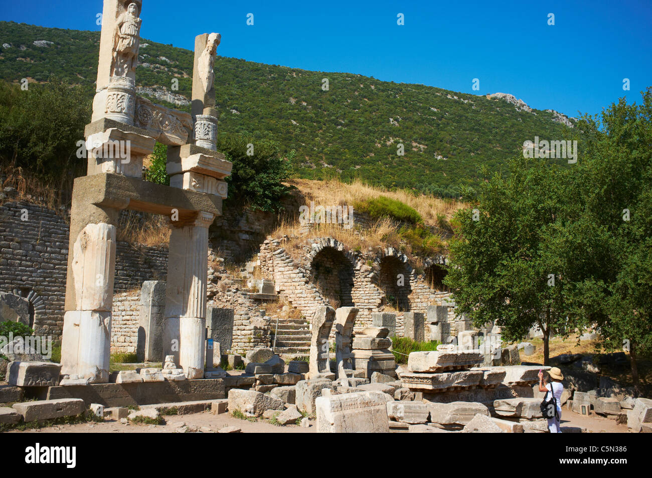 Domitian Square and the temple Ephesus Turkey Stock Photo - Alamy