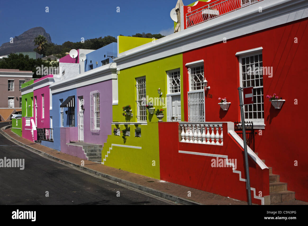 Bright coloured houses Stock Photo - Alamy