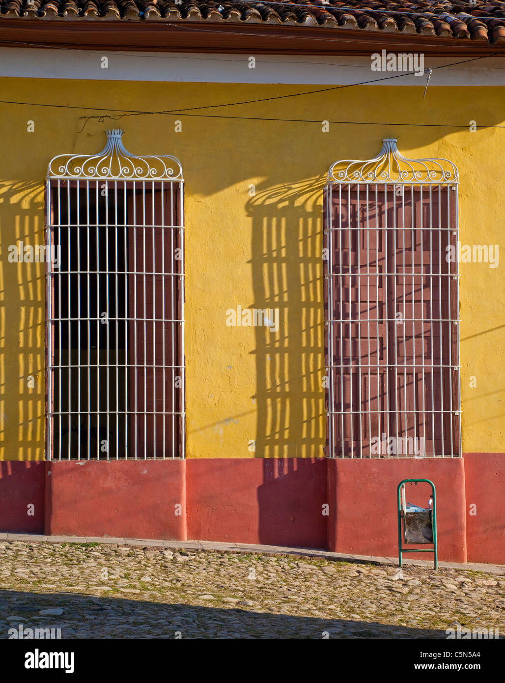 Cuba, Trinidad. Metal Grilles on Windows Stock Photo - Alamy