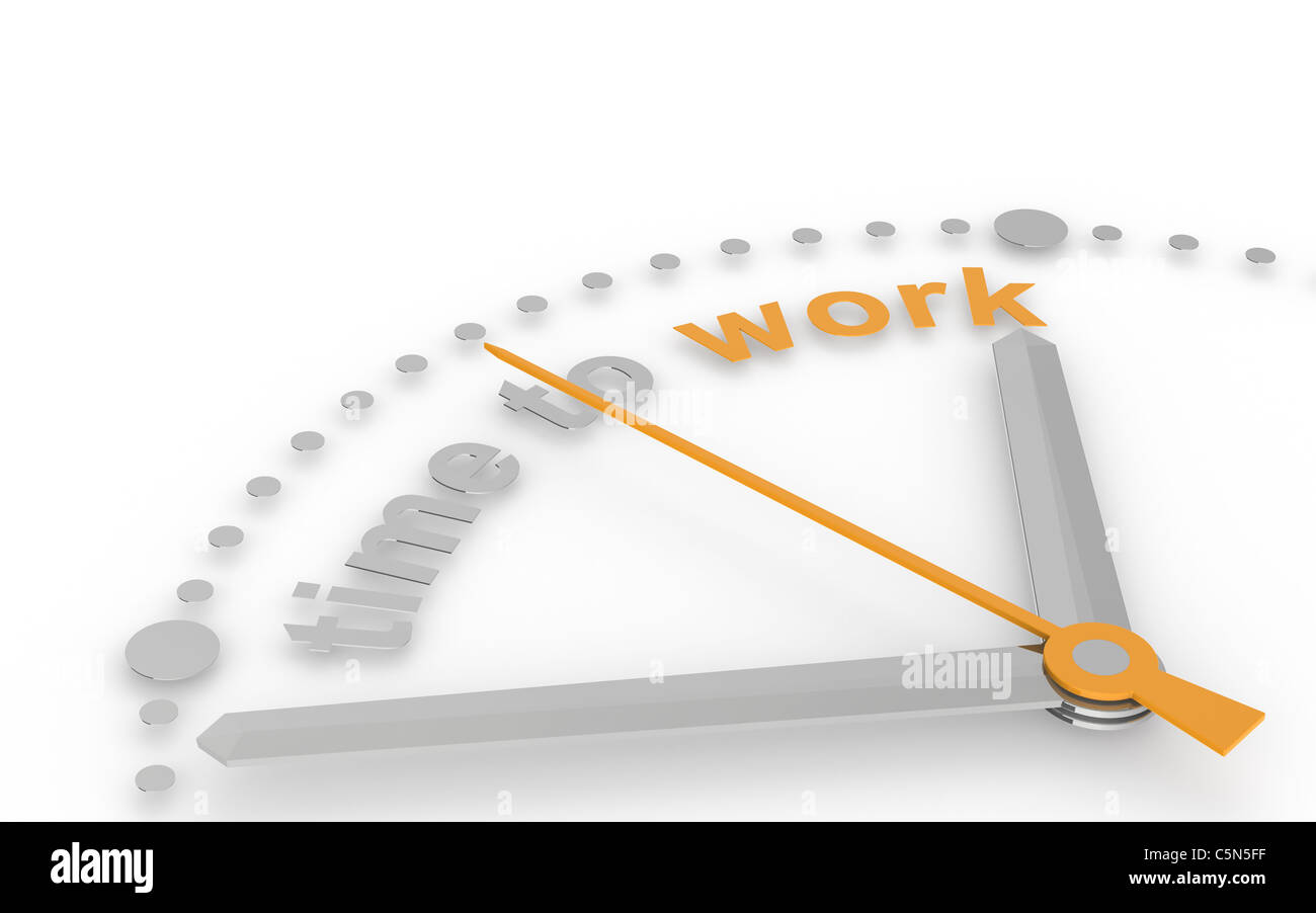 Time to Work. Abstract clock. Orange Stock Photo - Alamy