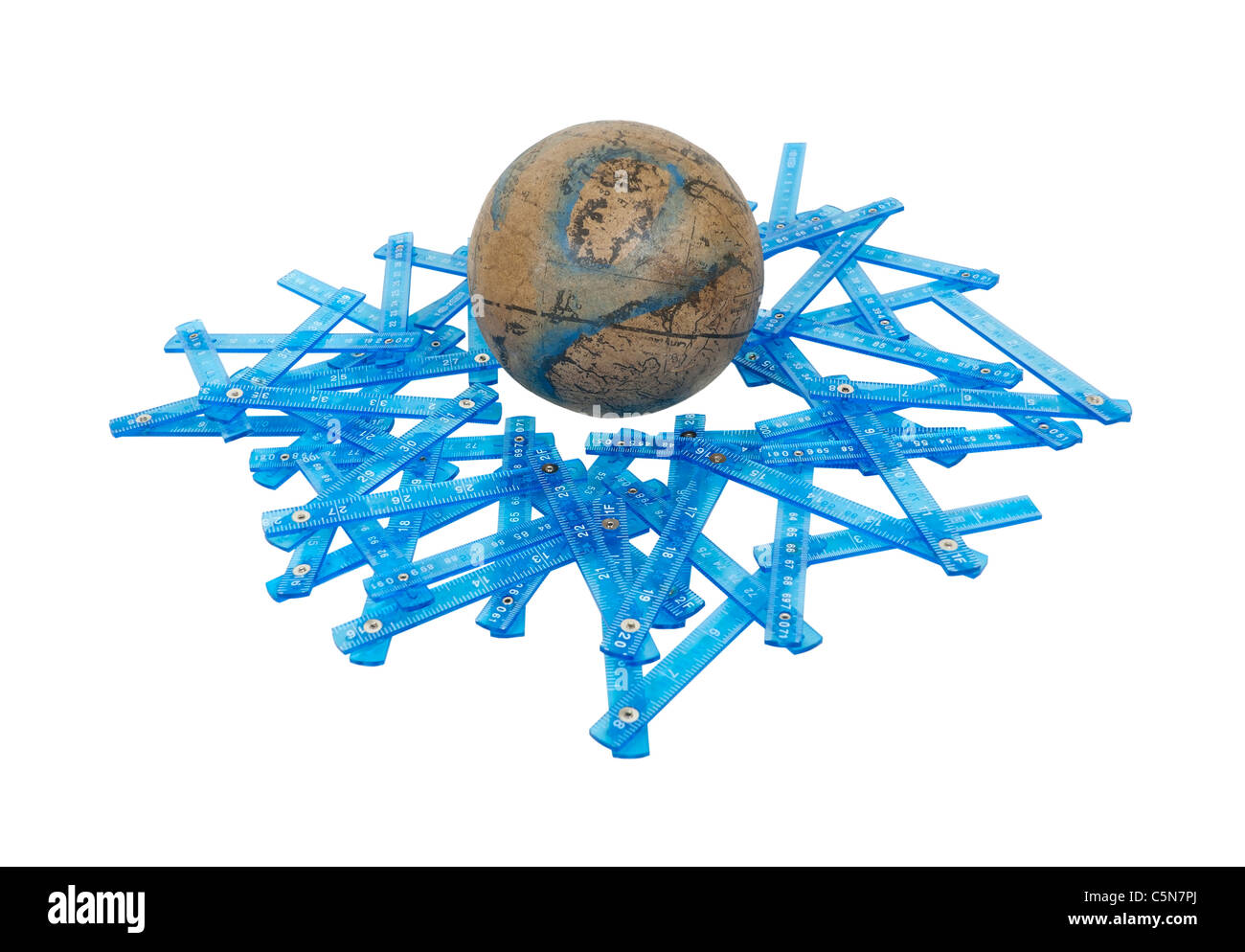 Map globe ruler hi-res stock photography and images - Alamy