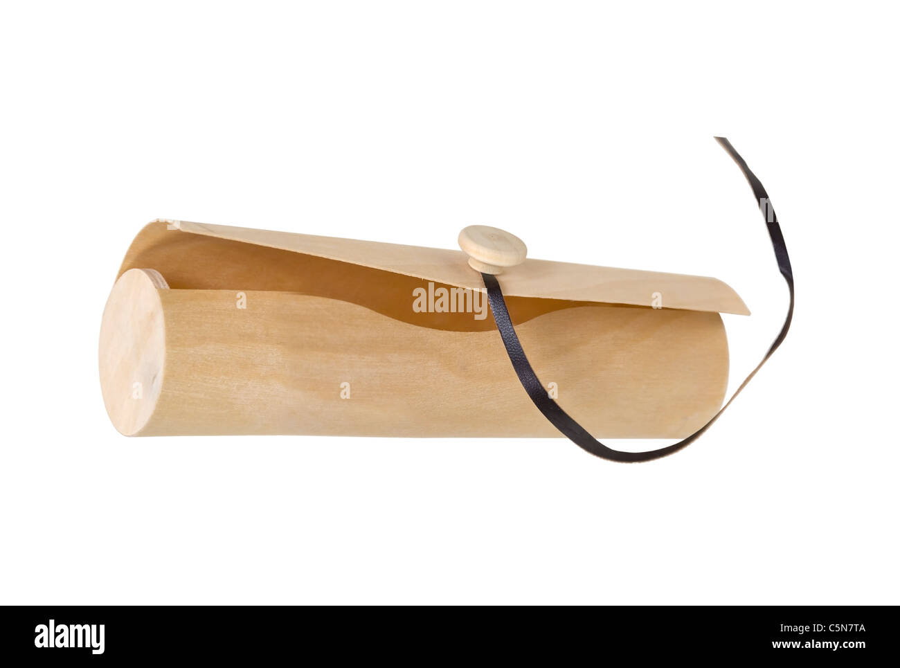 Wooden tube envelope made of soft wood to hold special items - path ...