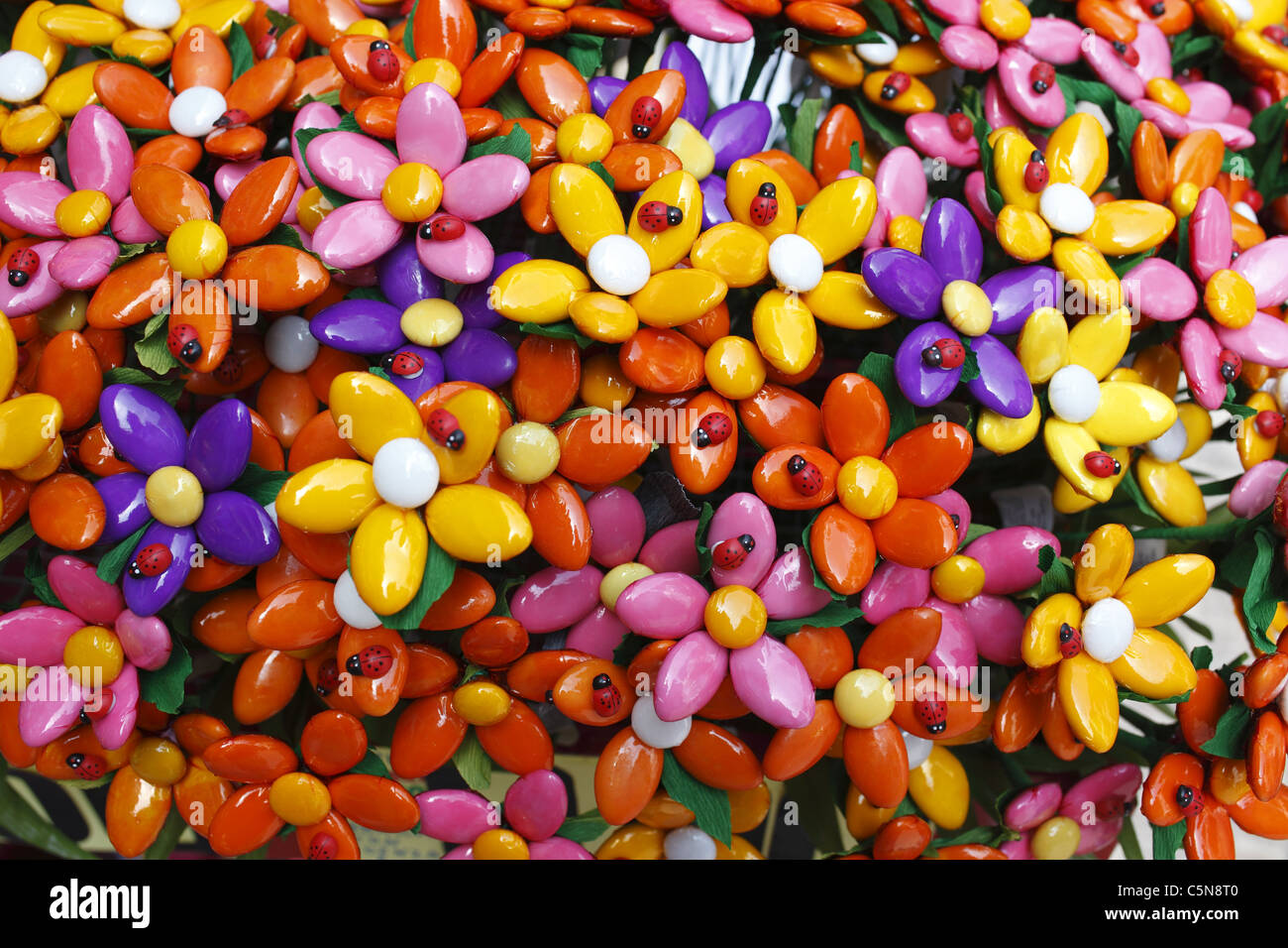 Sugared almonds or Confetti on sale in Sulmona, Italy Stock Photo - Alamy
