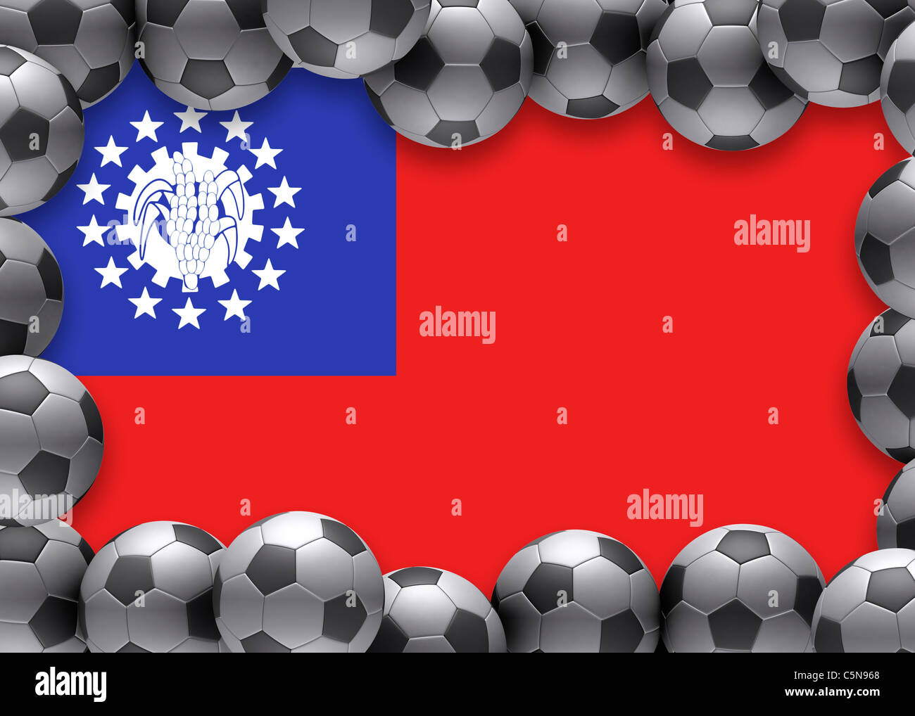 Flag of Myanmar football soccer Stock Photo - Alamy