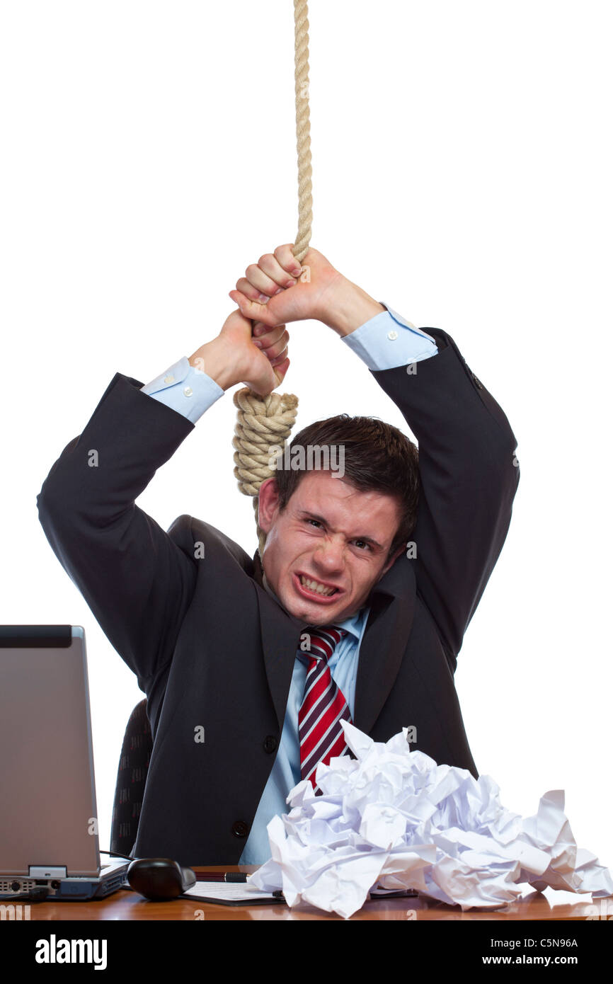 Desperate, overstrained Business man commits suicide in office ...