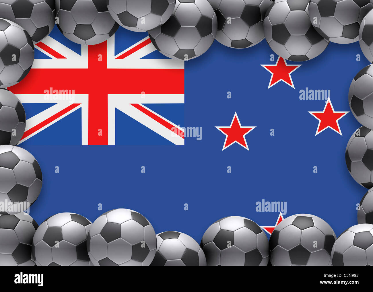 Flag of New Zealand football soccer Stock Photo - Alamy