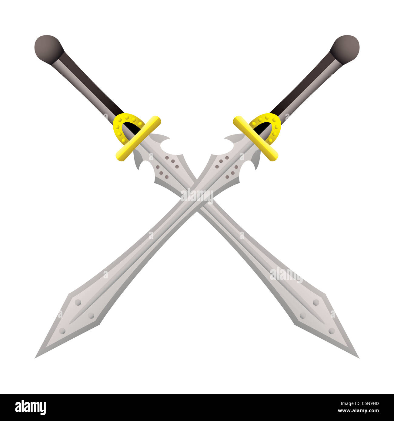 Two large swords crossed ideal for coat of arms Stock Photo - Alamy