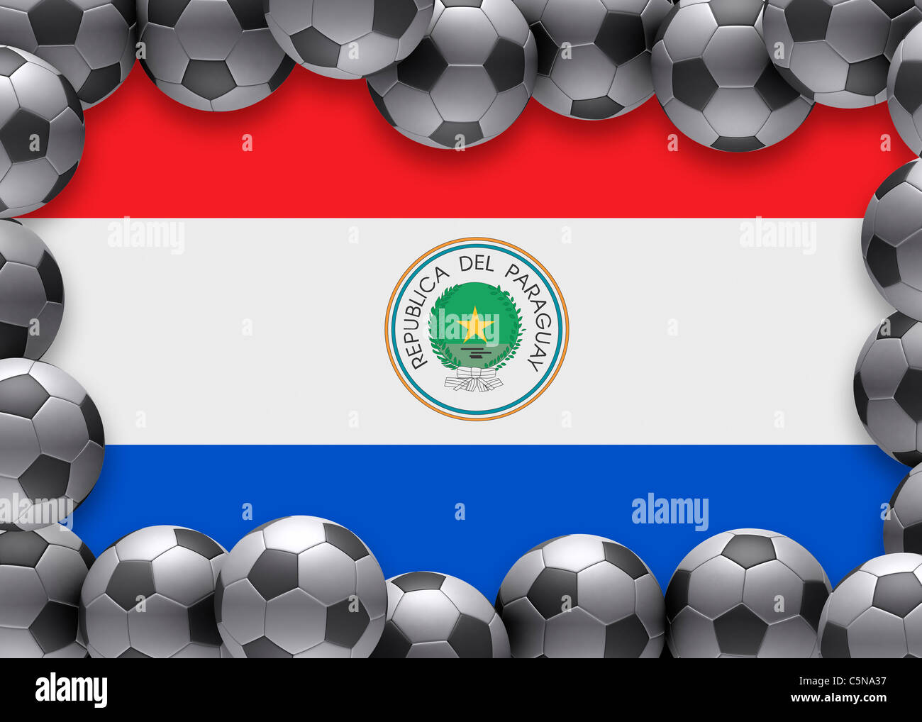 Flag of Paraguay football soccer Stock Photo - Alamy