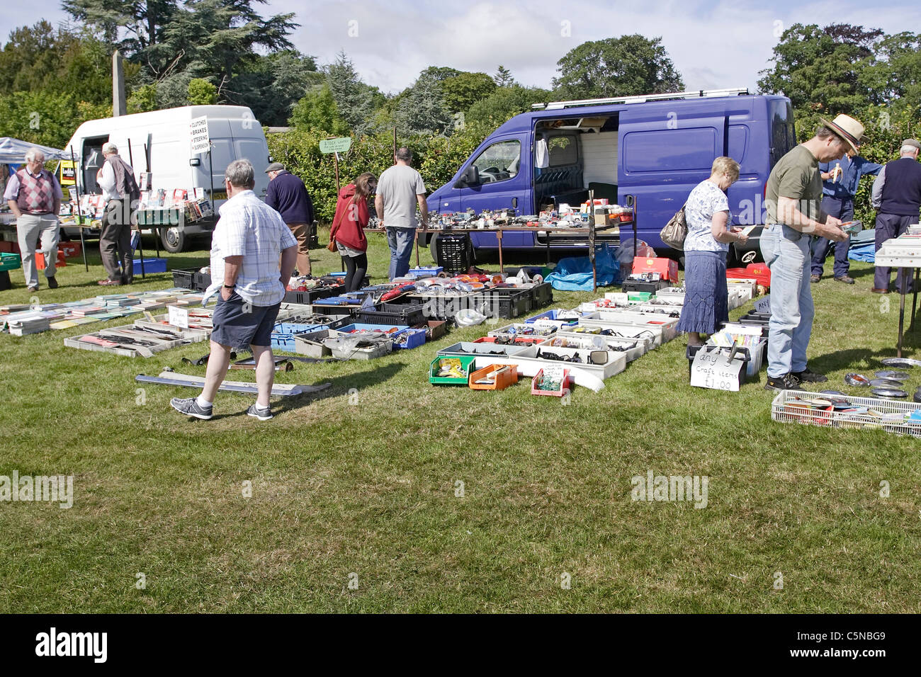 Customers browsing round the stalls at an open air Autojumble in North ...