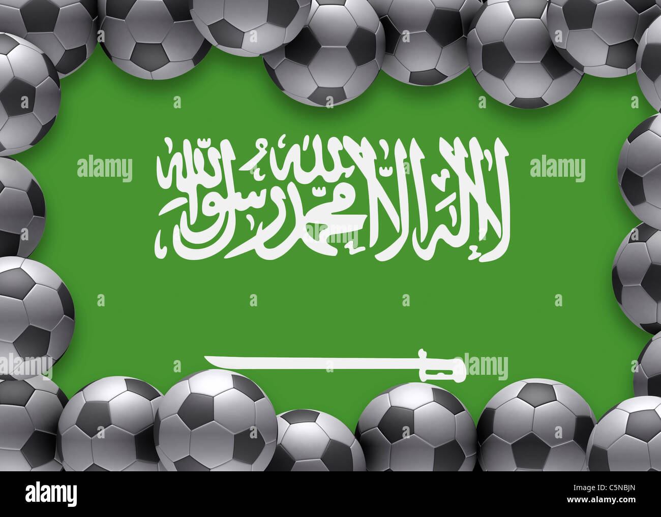 Flag of Saudi Arabia football soccer Stock Photo - Alamy