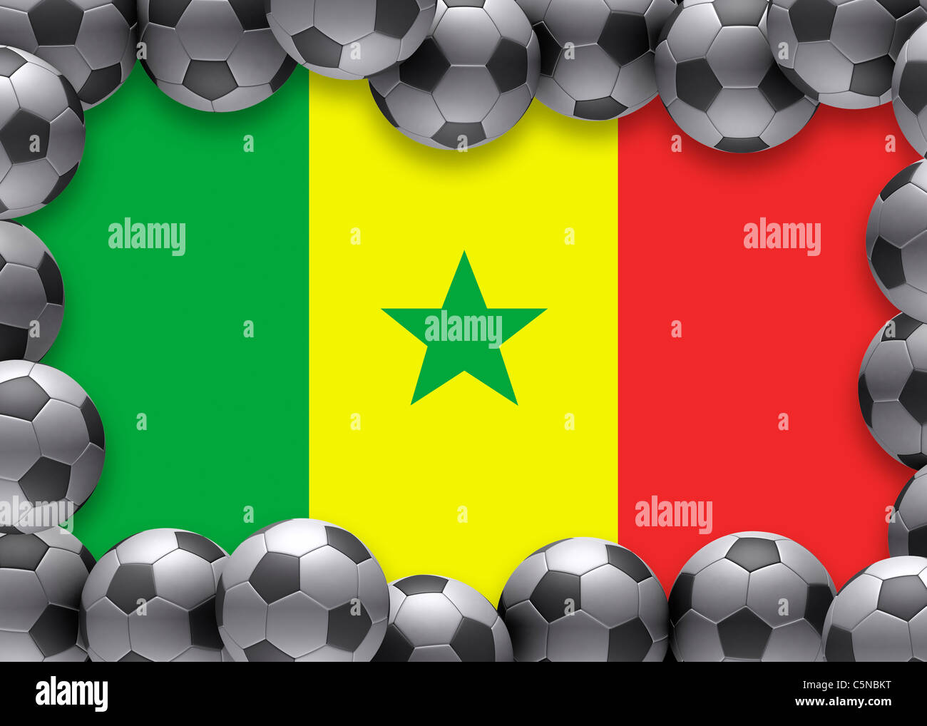 Flag of Senegal football soccer Stock Photo - Alamy