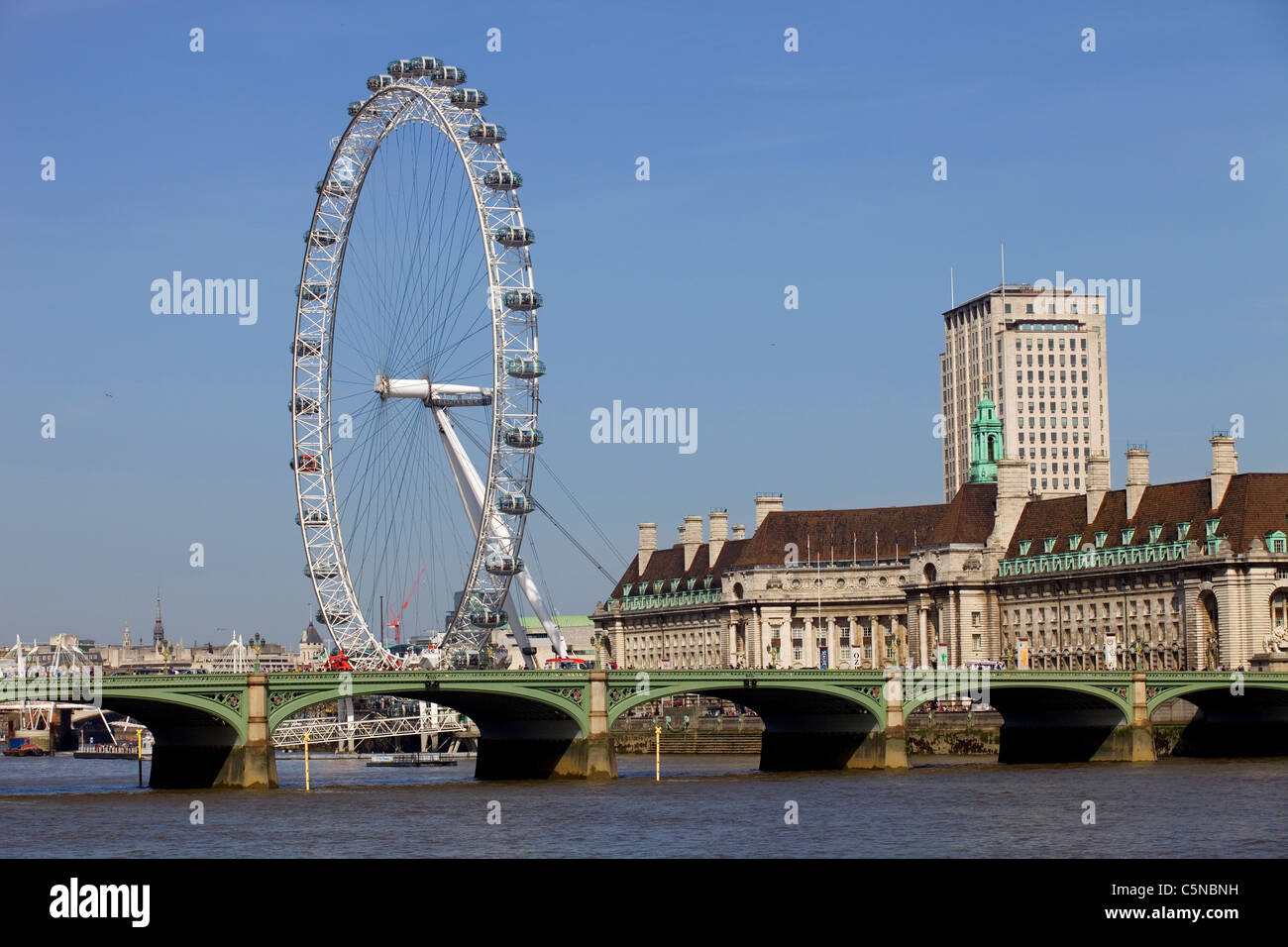 the london eye or millennium wheel in london Stock Photo - Alamy